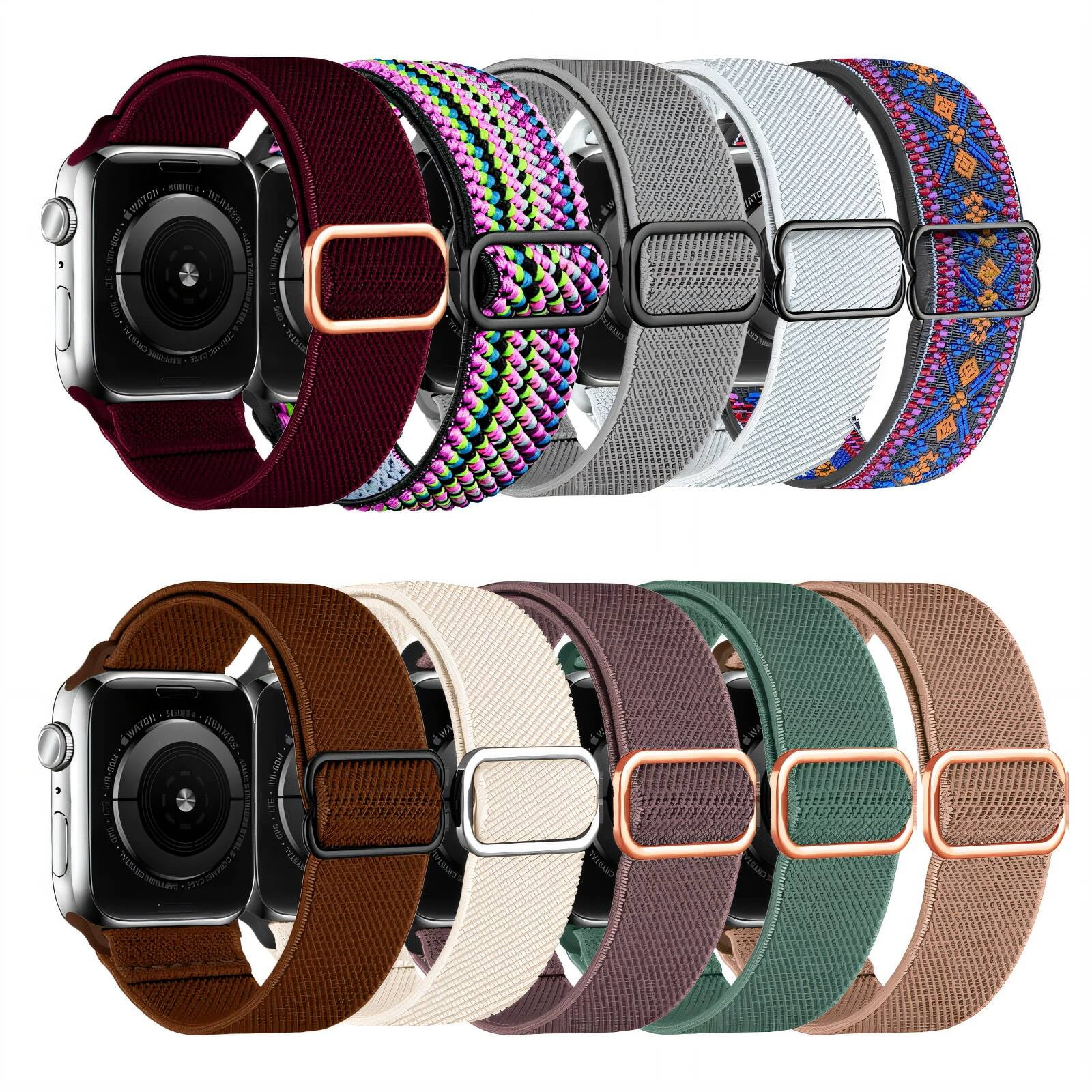 DESIGNICE Bands for Apple Watch Elastic Nylon Bands for Iwatch Plastic ...