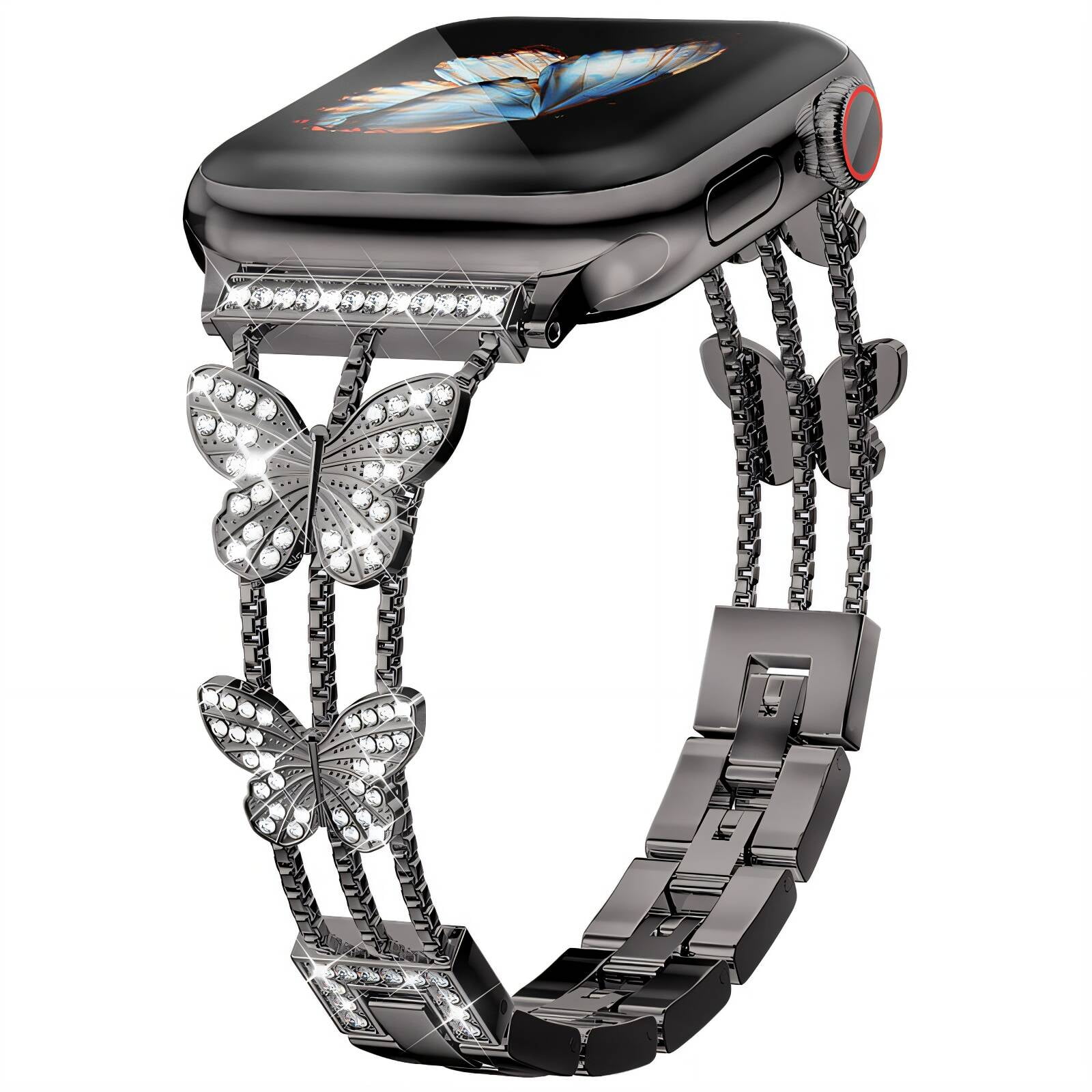 DESIGNICE Bands for Apple Watch Sparkling Butterfly Diamond Design ...
