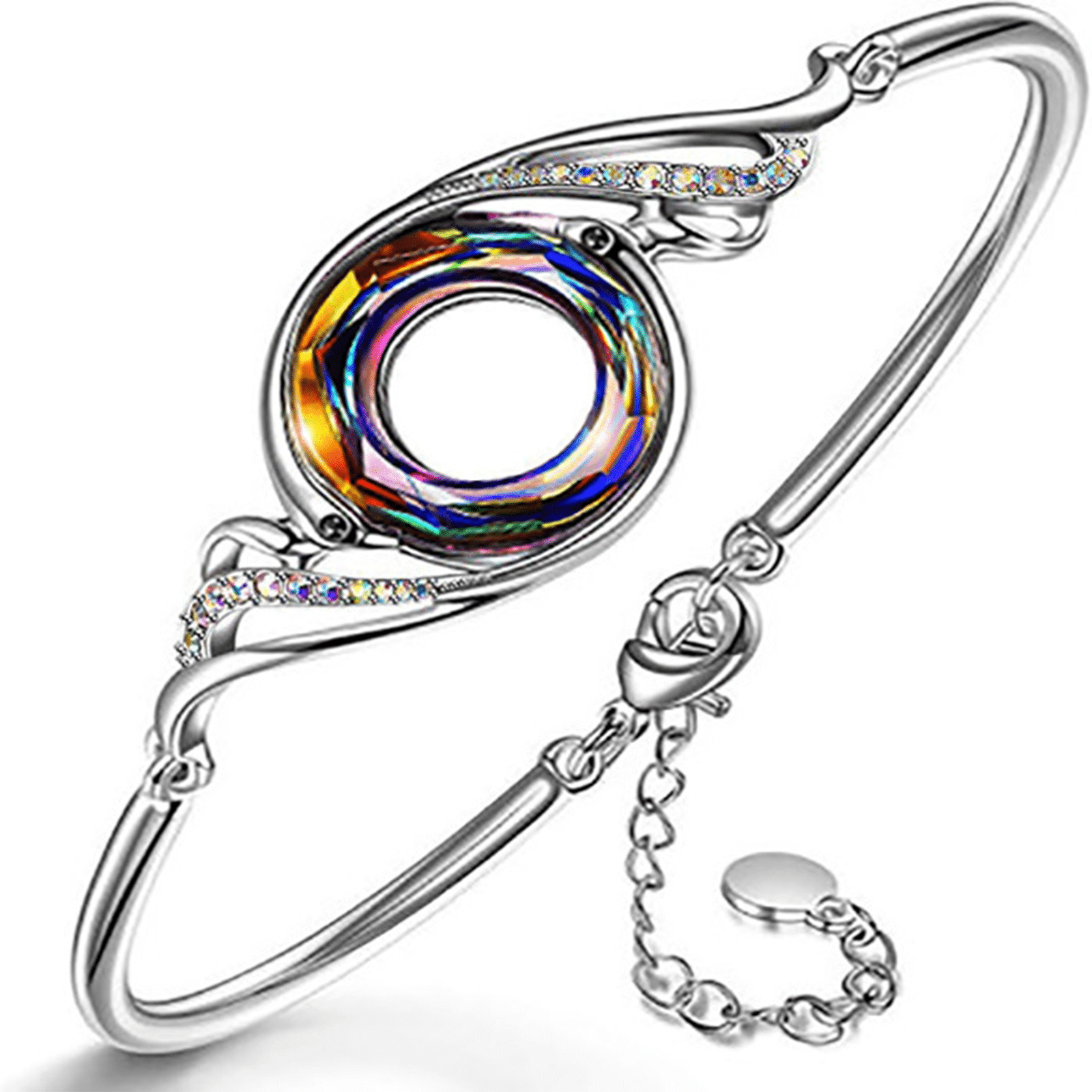 DESIGNICE Bangle Bracelets for Women Phoenix Bracelet Crystal Bracelet Made Of Crystal Silver ...