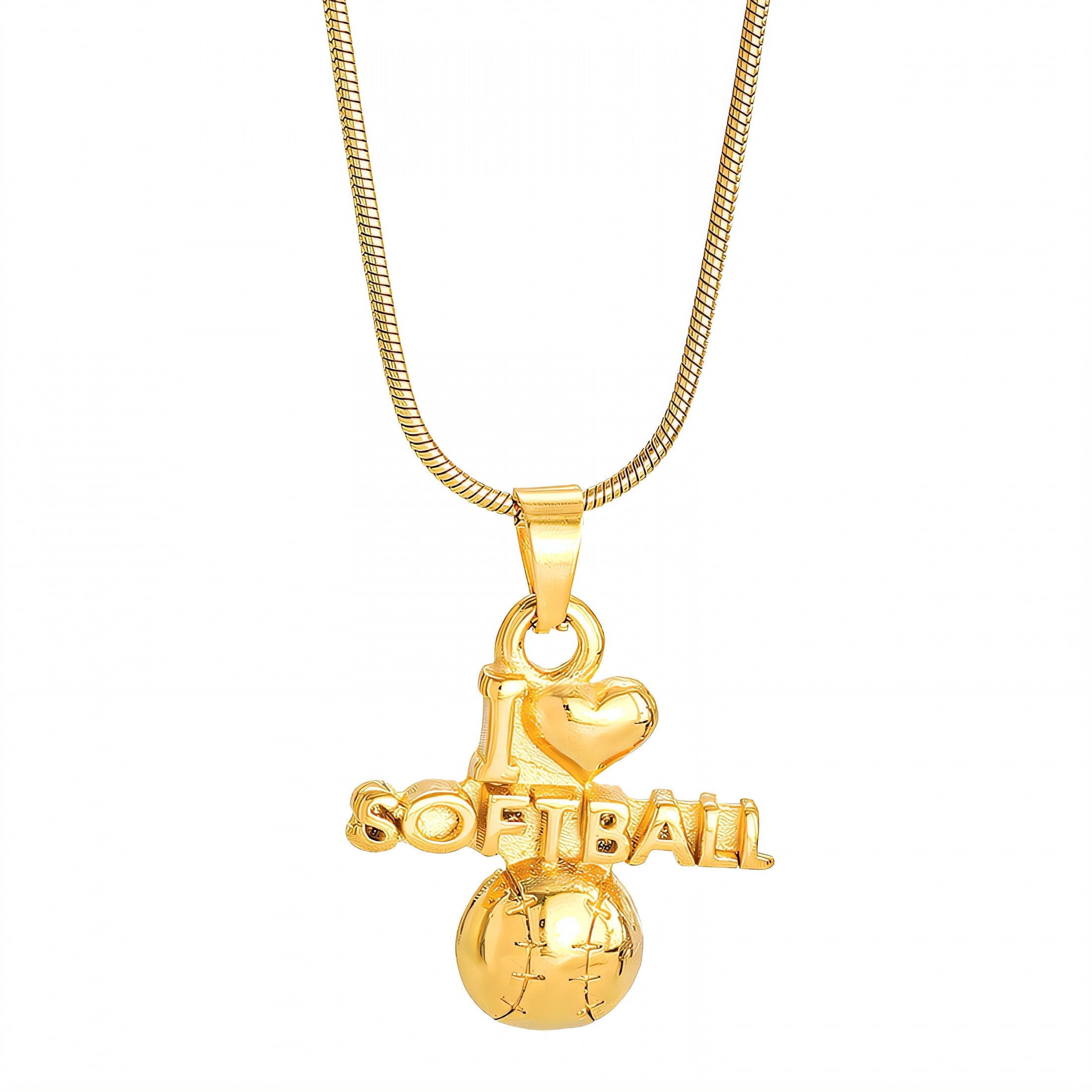 DESIGNICE Baseball Necklace Gold Plating Baseball Shape Stainless Steel ...