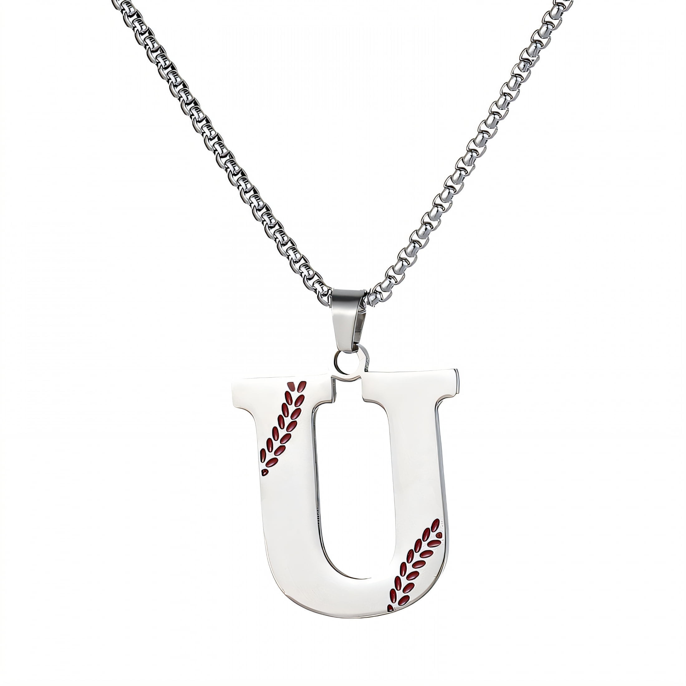 DESIGNICE Baseball Necklace Letter U Shape Baseball Chain Alphabet ...