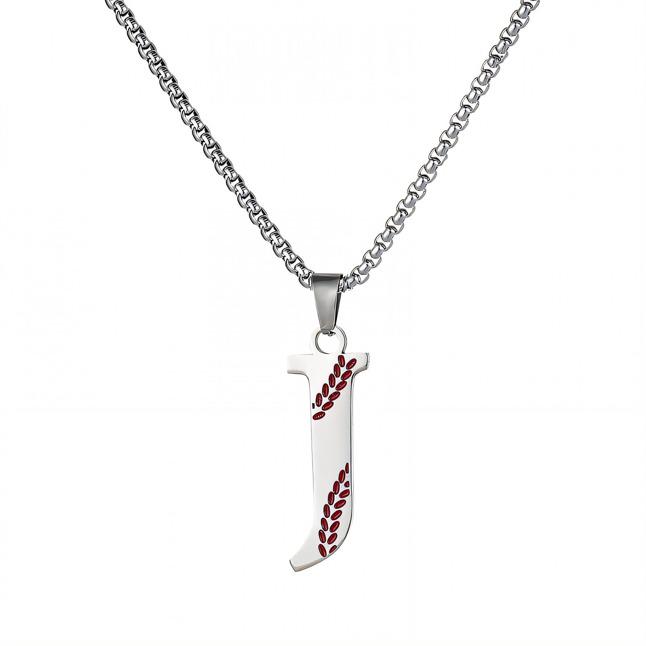 DESIGNICE Baseball Necklaces for Men Letter J Shape Letter Necklace ...
