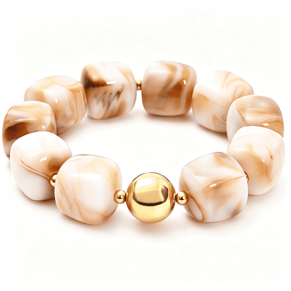 DESIGNICE Beaded Bracelets for Women Chunky Cube Marble Pattern Acrylic ...