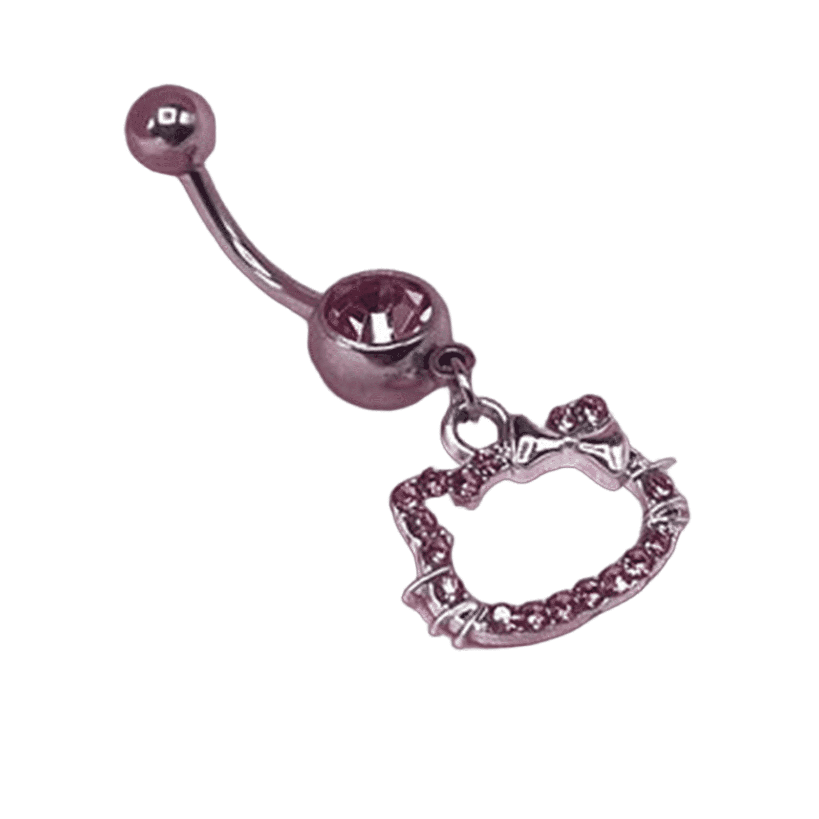 DESIGNICE Belly Button Piercing,Cat Cartoon Belly Piercing,Stainless Steel Titanium Belly Button ...