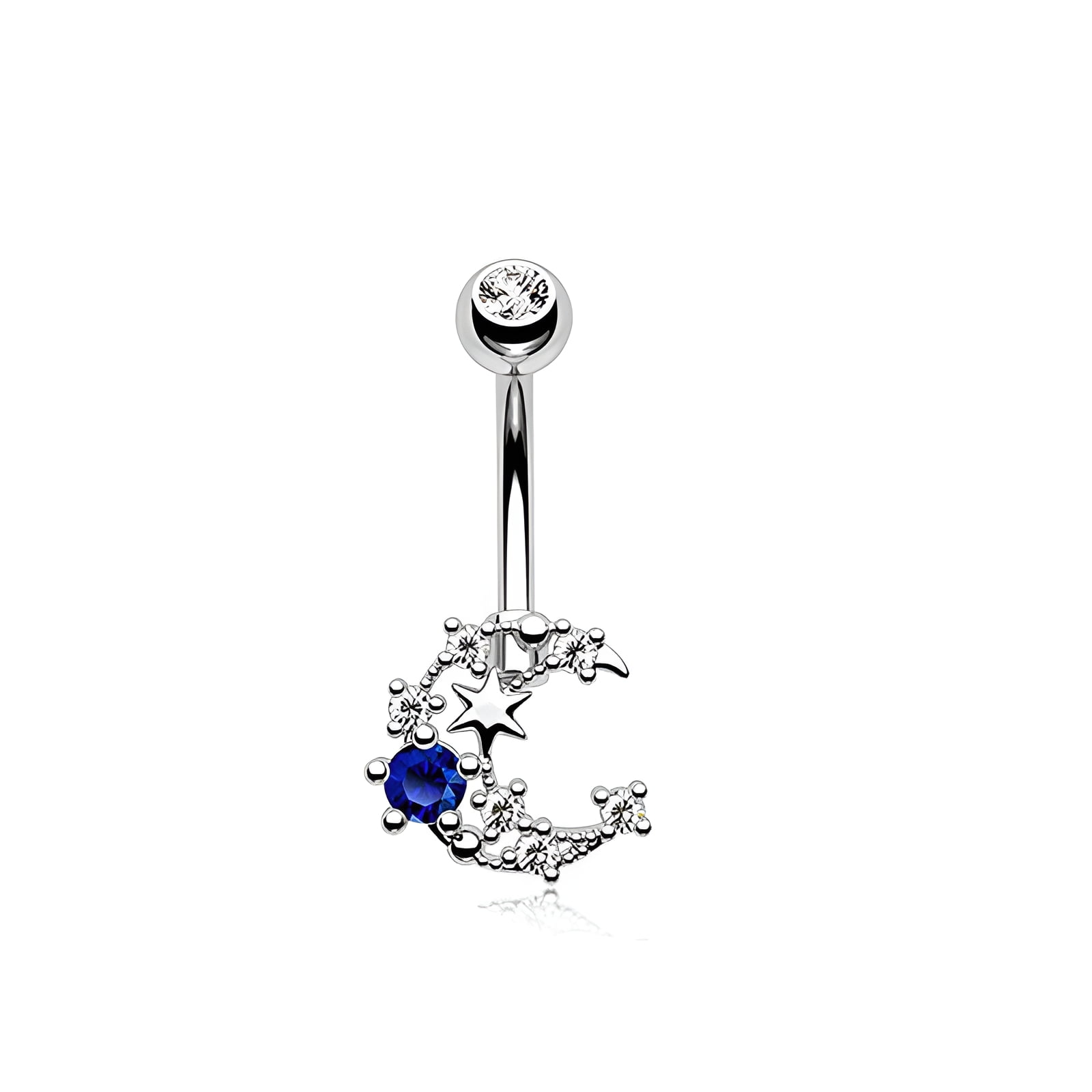 DESIGNICE Belly Button Ring,Blue Eye Shape Charm Belly Button Rings for ...
