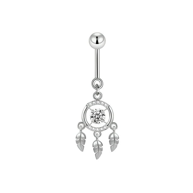 DESIGNICE Belly Button Ring,Bright Sparkling Effect Belly Button ...
