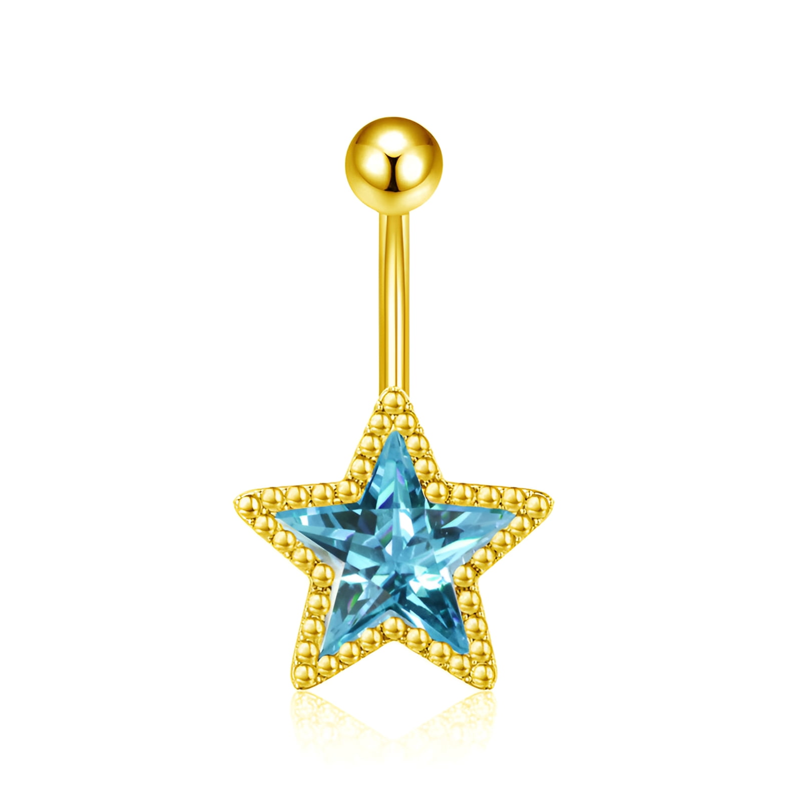 DESIGNICE Belly Button Ring,Copper Surgical Steel Belly Button Rings,4g ...