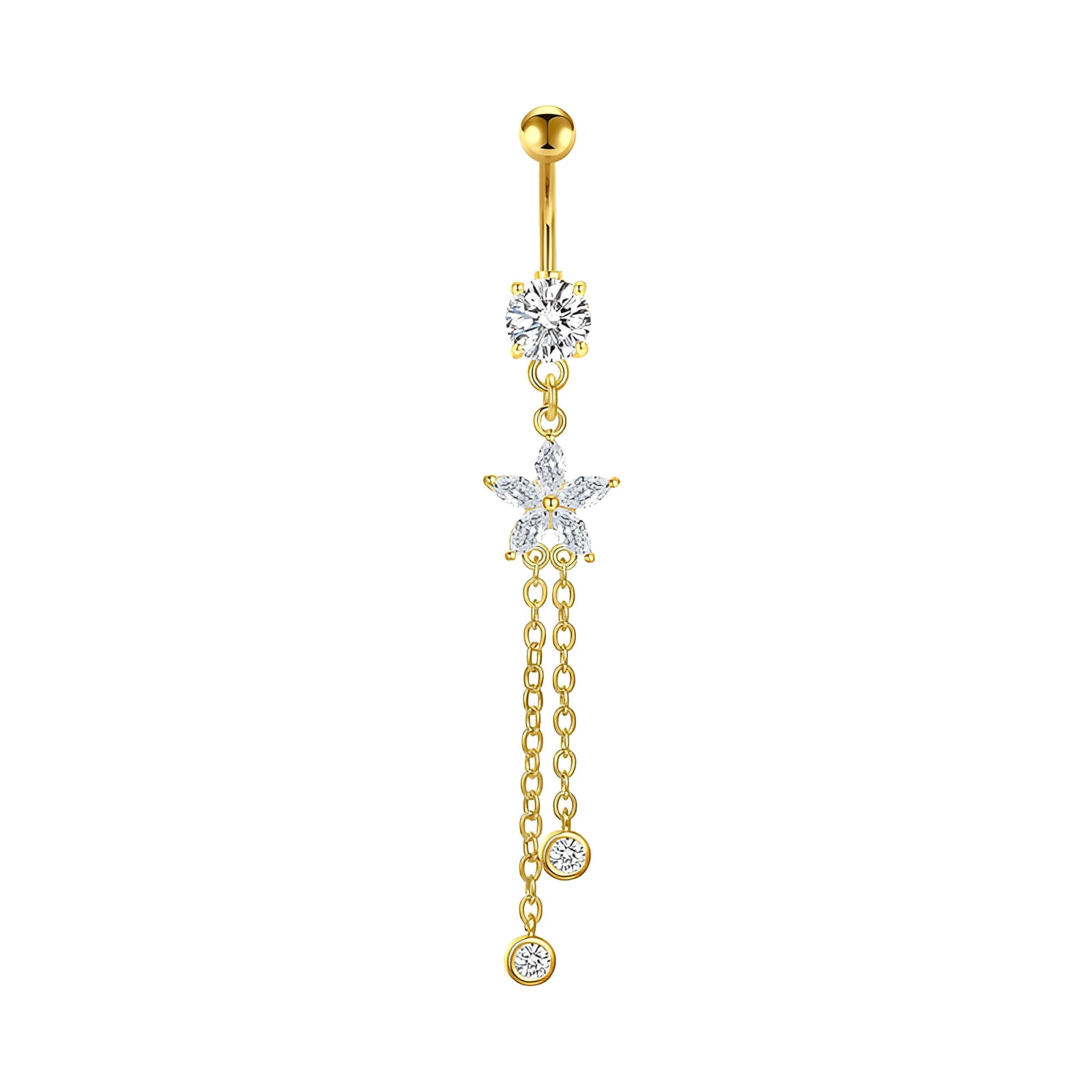 DESIGNICE Belly Button Ring,Metallic Gloss Charm Belly Rings,Classic ...