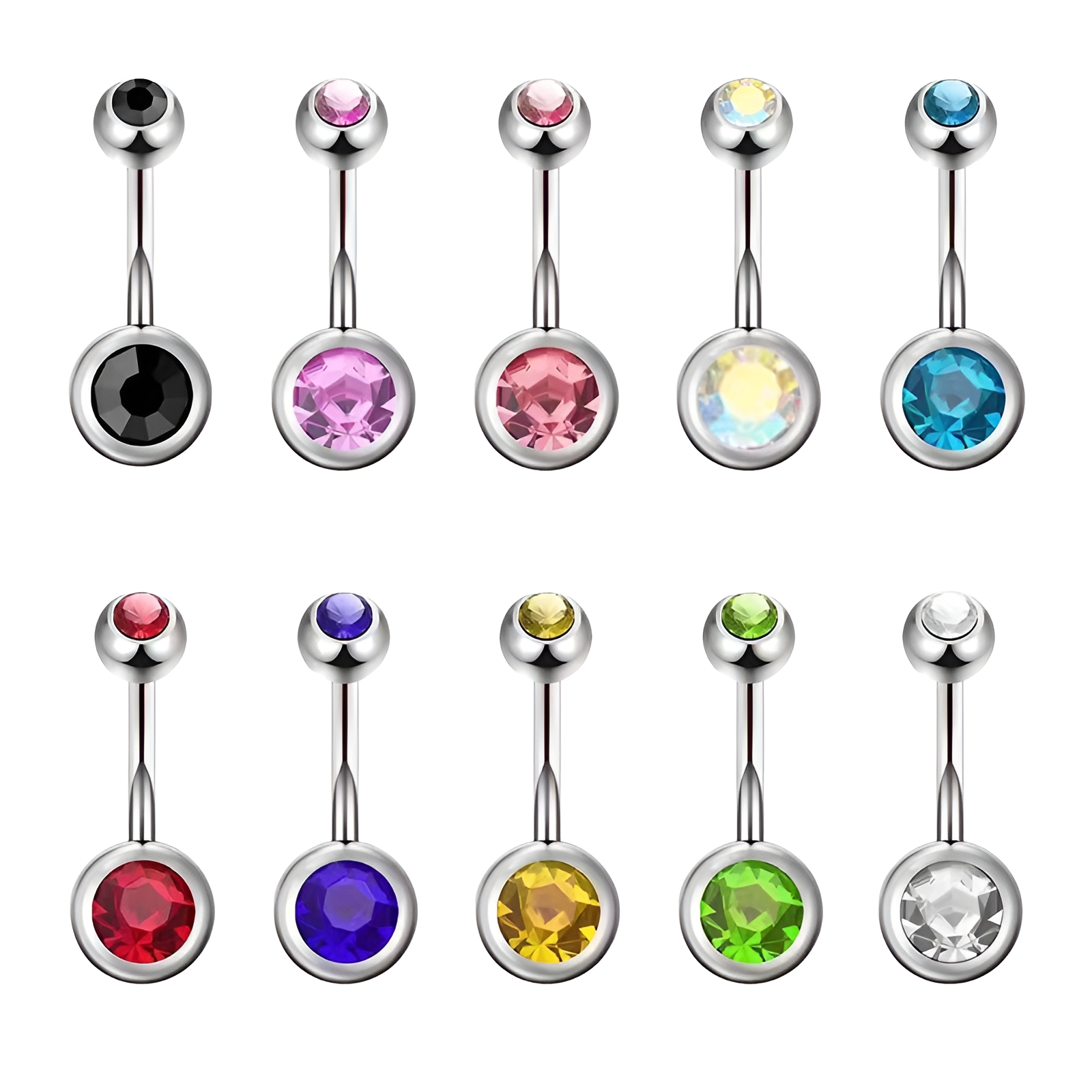 DESIGNICE Belly Button Ring,Stainless Steel Piercing Jewelry,2g Belly ...