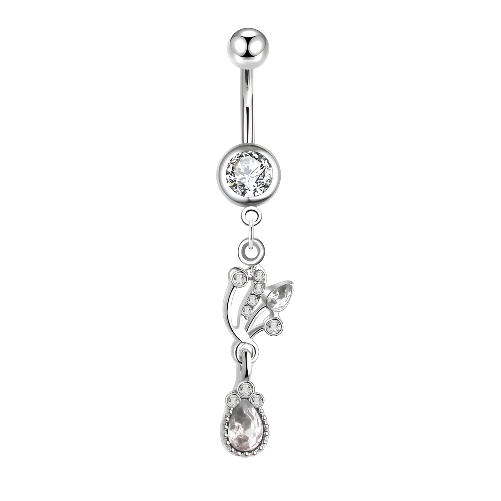 DESIGNICE Belly Button Ring,Stainless Steel Titanium Belly Button Rings ...