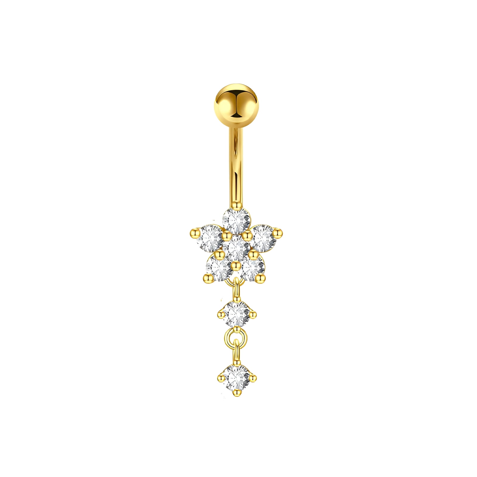 DESIGNICE Belly Button Ring,Stainless Steel Titanium Belly Button Rings ...