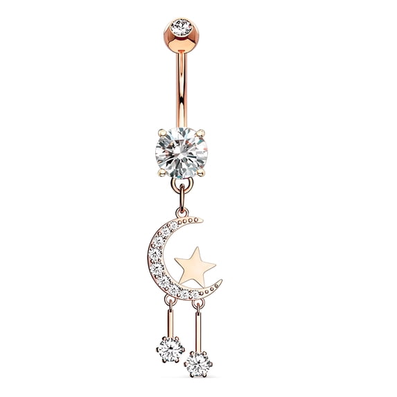 DESIGNICE Belly Button Ring,Unique Pendant Shape Belly Rings for Women ...