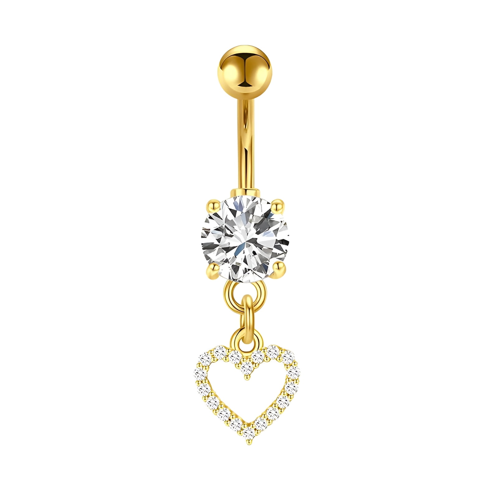 DESIGNICE Belly Button Ring,Zircon Radiance Decoration Belly Button ...