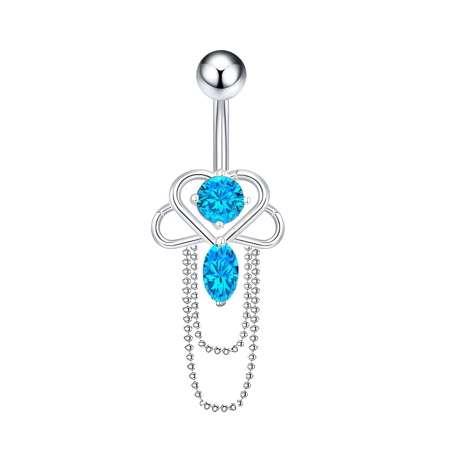 DESIGNICE Belly Button Ring,Zircon Unique Eye Shape Belly Piercing,Blue ...