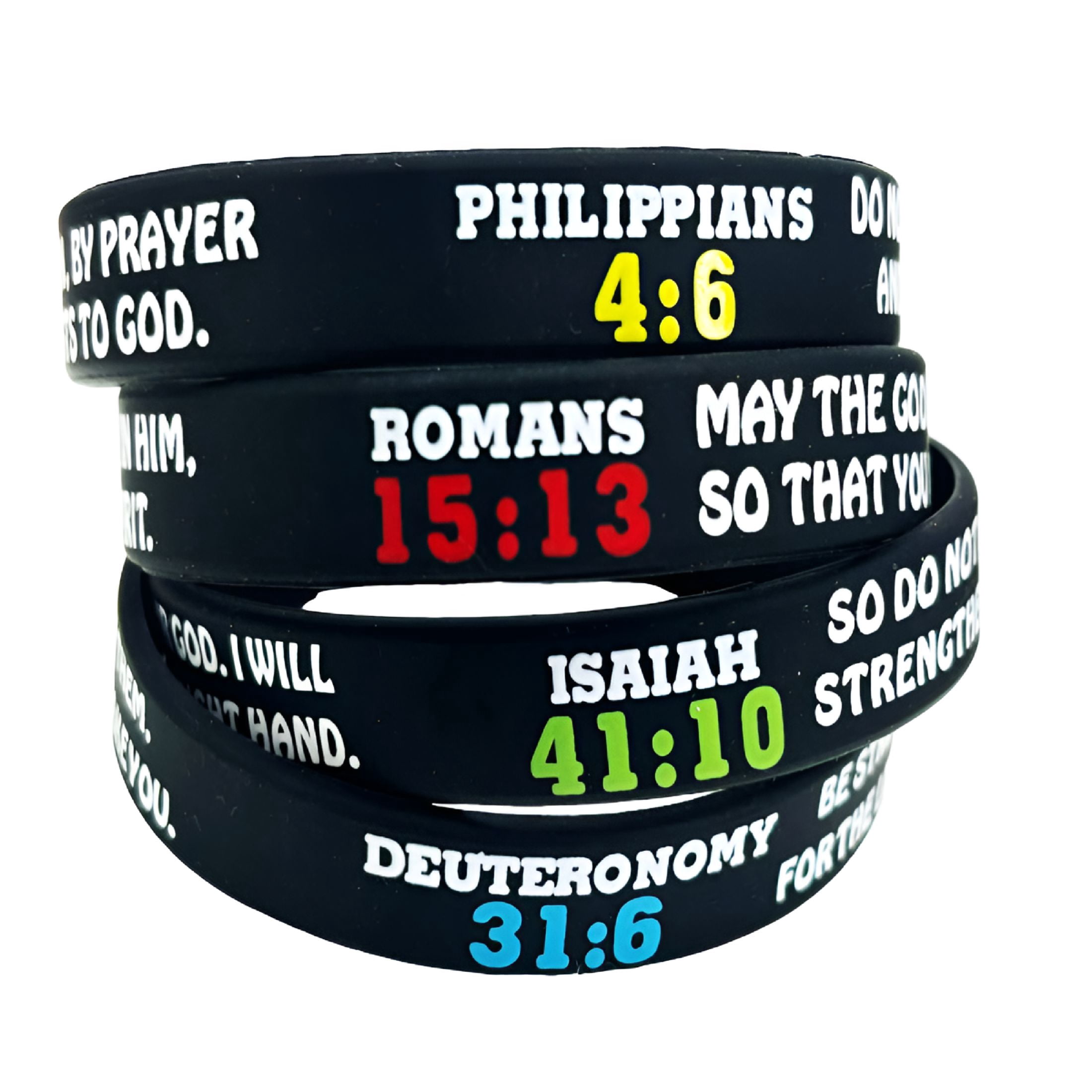 DESIGNICE Bible Verse Bracelets Christian Scripture Bracelets Rubber ...