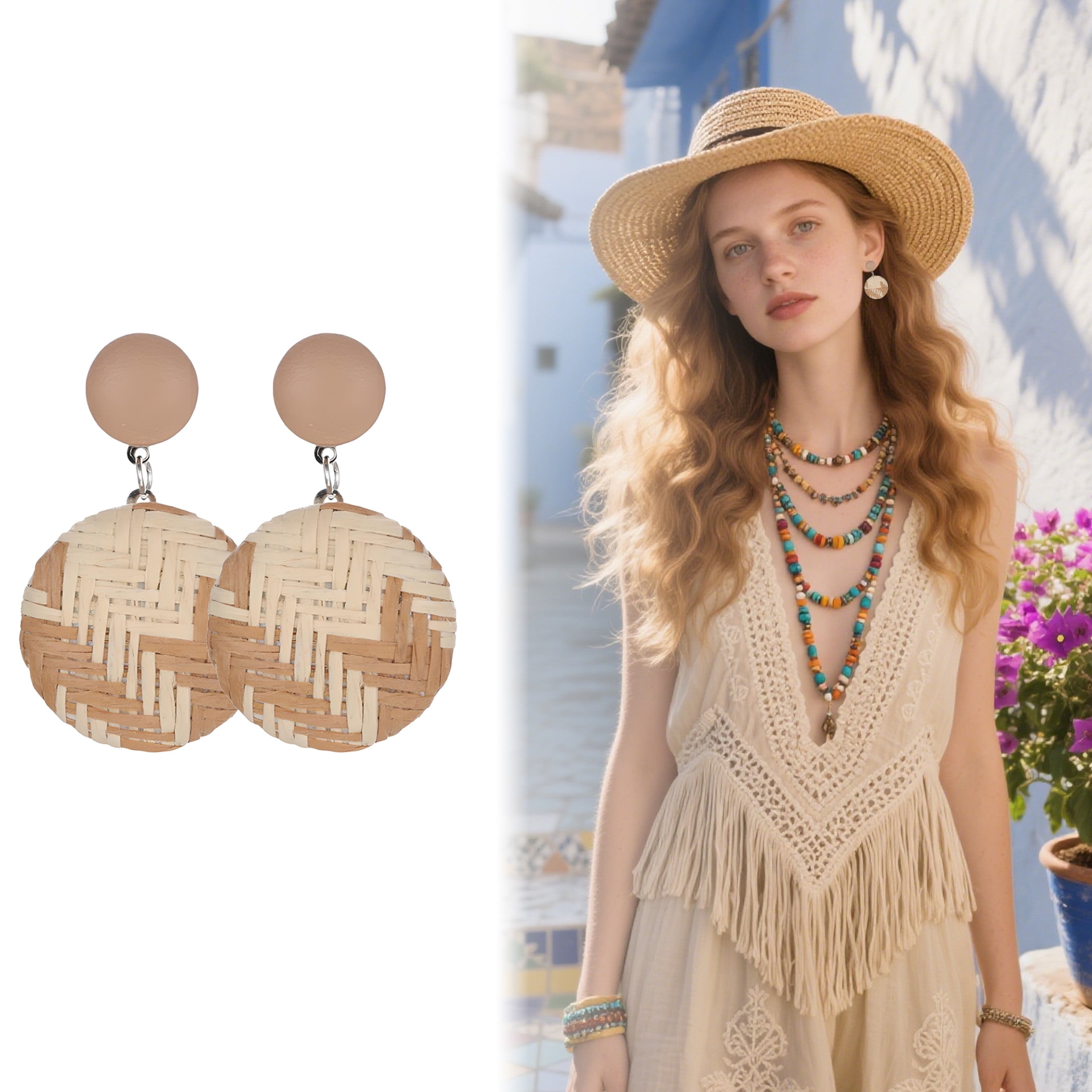 DESIGNICE Boho Earrings,Stud Earrings Earrings for Women,Buttons ...