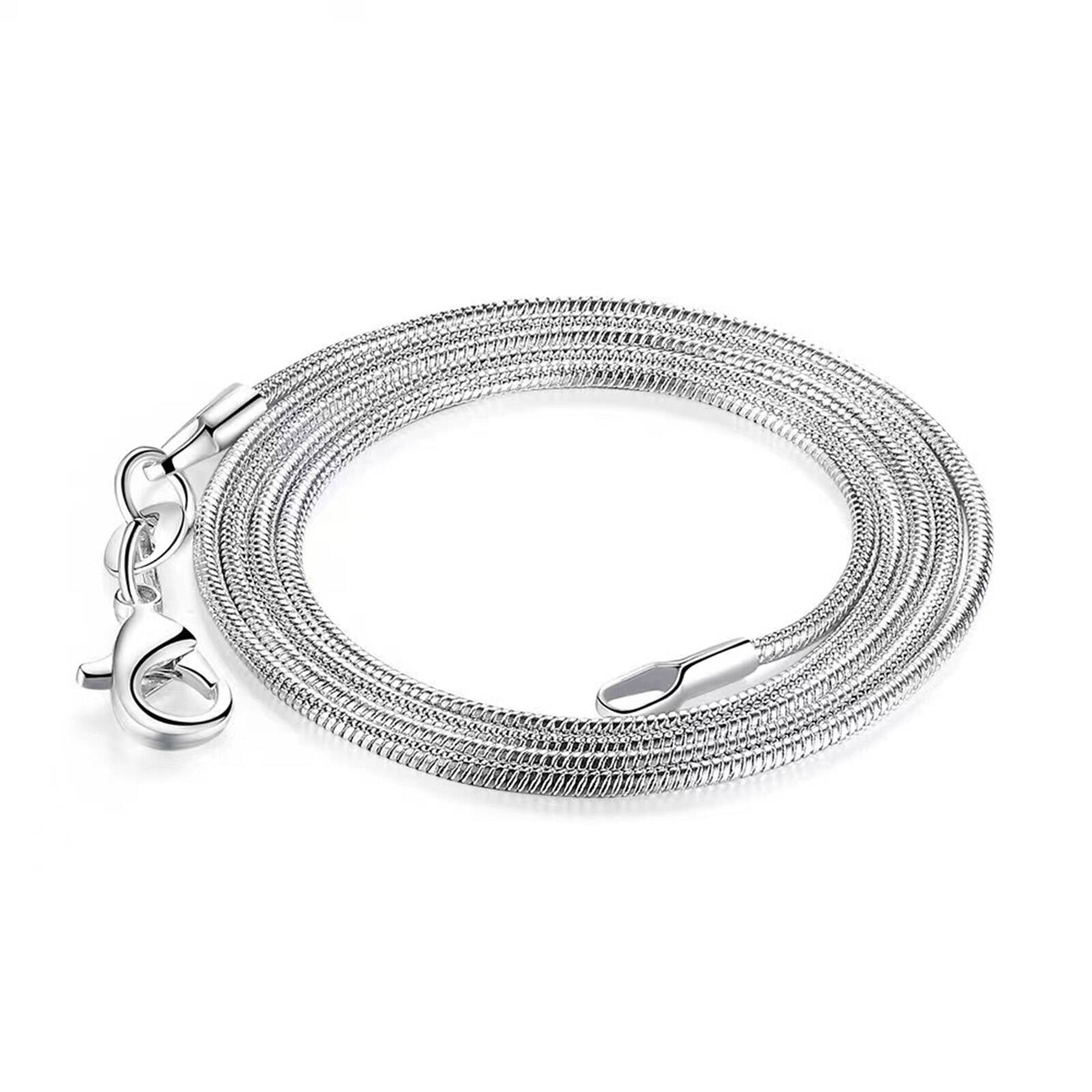 DESIGNICE Box Chain Necklace 2mm Snake Bone Chain Silver Jewelry ...