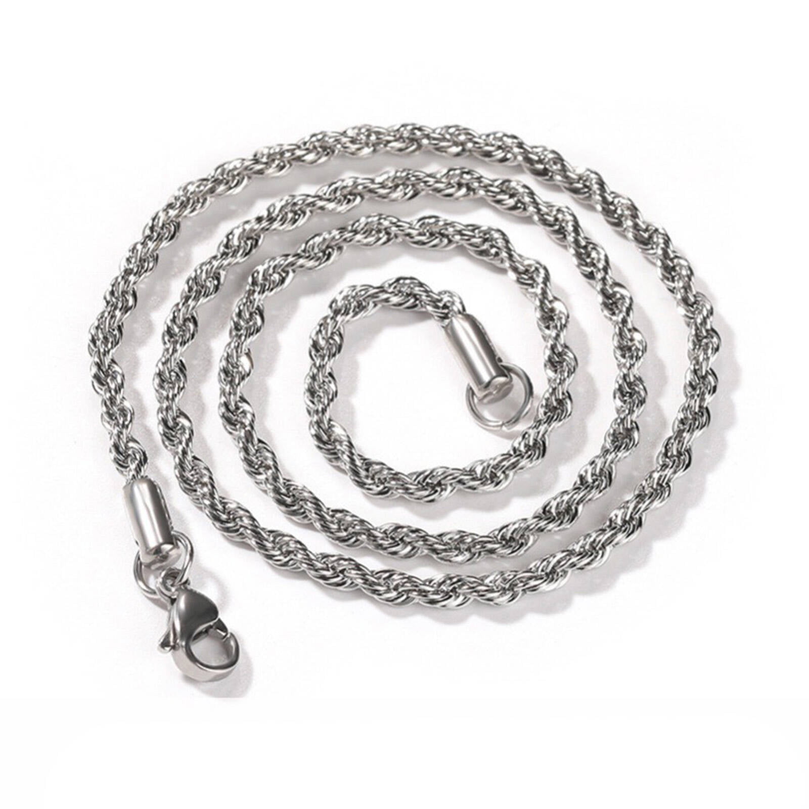 DESIGNICE Box Chain Necklace Twisted Rope Silver Jewelry Hip-Hop Style ...