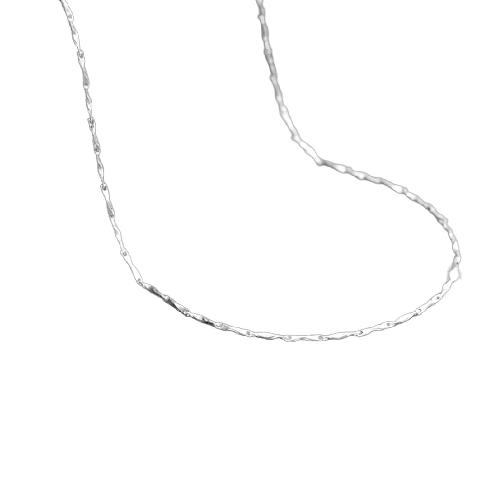 DESIGNICE Box Chain Necklace Water Ripples Silver Jewelry Elegant ...