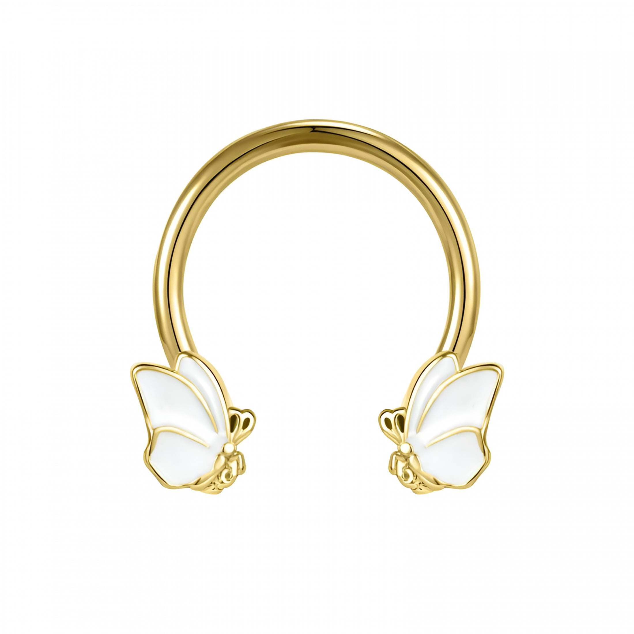 DESIGNICE Butterfly Septum Ring Surgical Steel Nose Ring 16G Daith ...