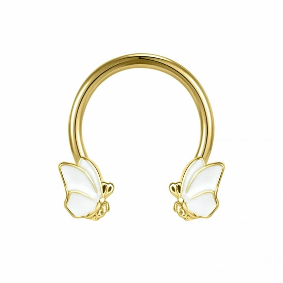 DESIGNICE Butterfly Septum Ring Surgical Steel Nose Ring 16G Daith ...