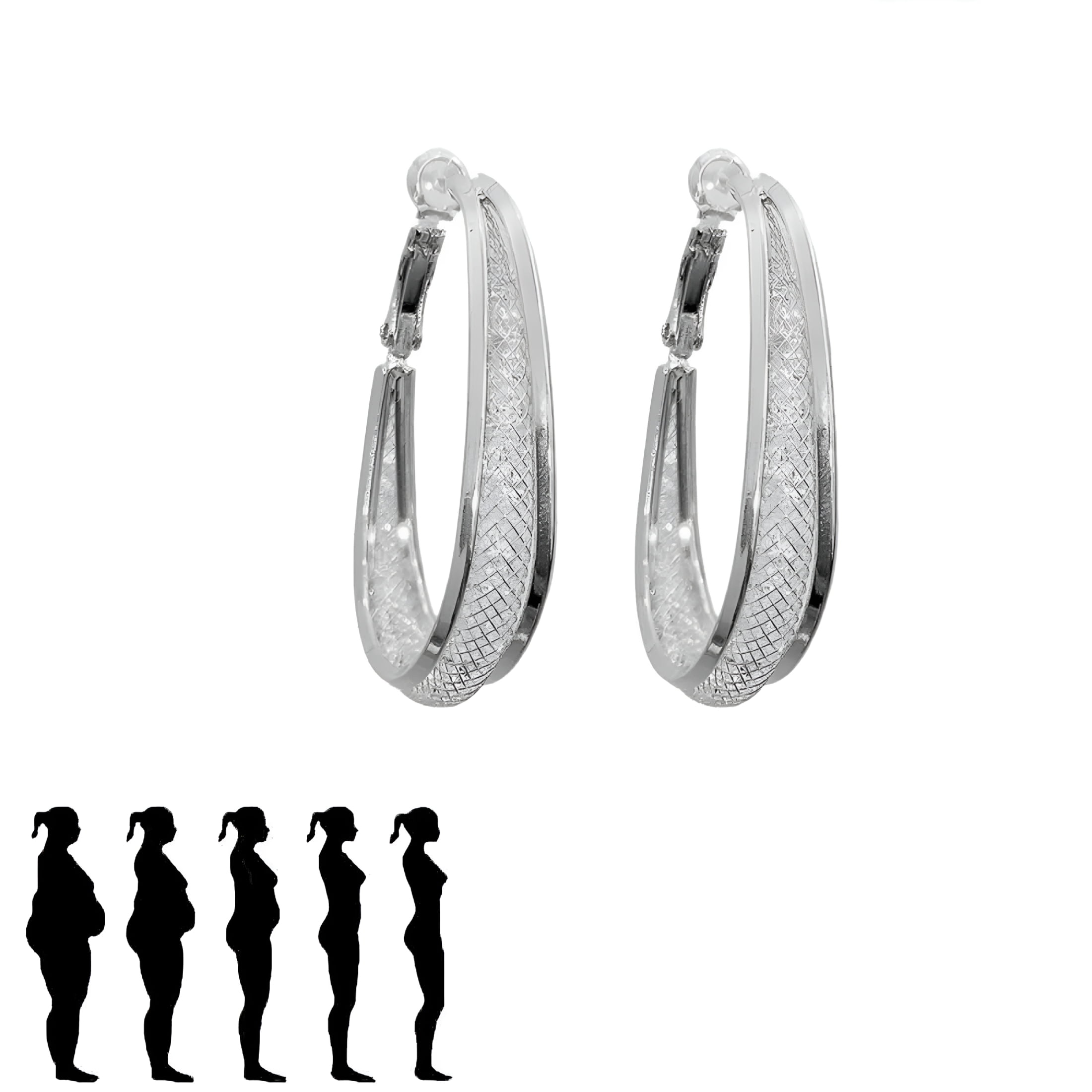 DESIGNICE C Shaped Clip on Earrings for Sensitive Ears Multi Layer ...
