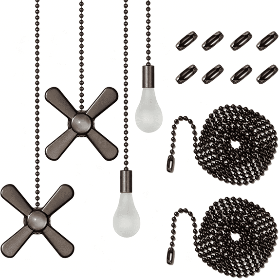 DESIGNICE Ceiling Fan Pull Chain, Including 4Pcs Beaded Ball Fan Pull ...
