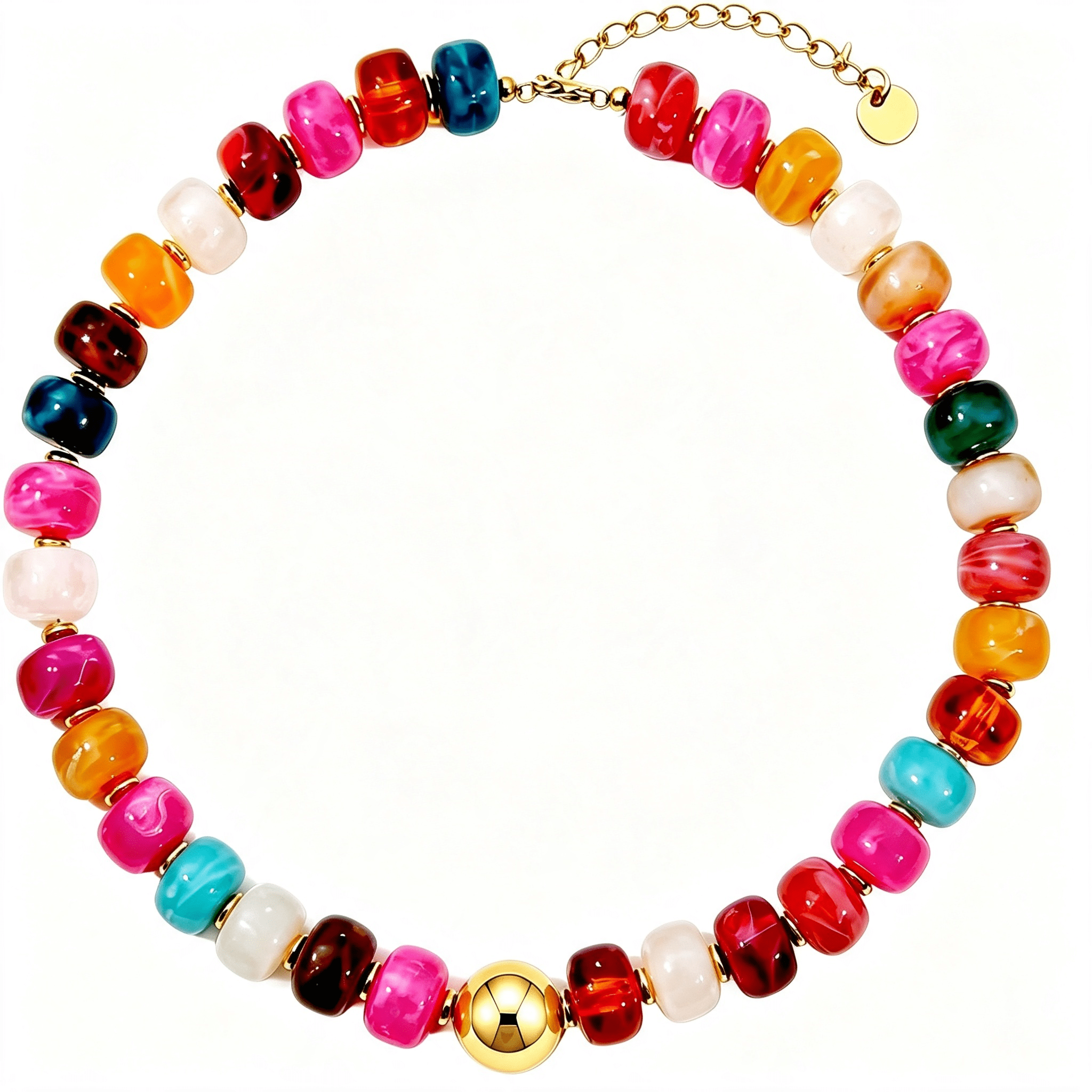 DESIGNICE Chunky Colorful Beaded Necklace for Women Boho Summer ...