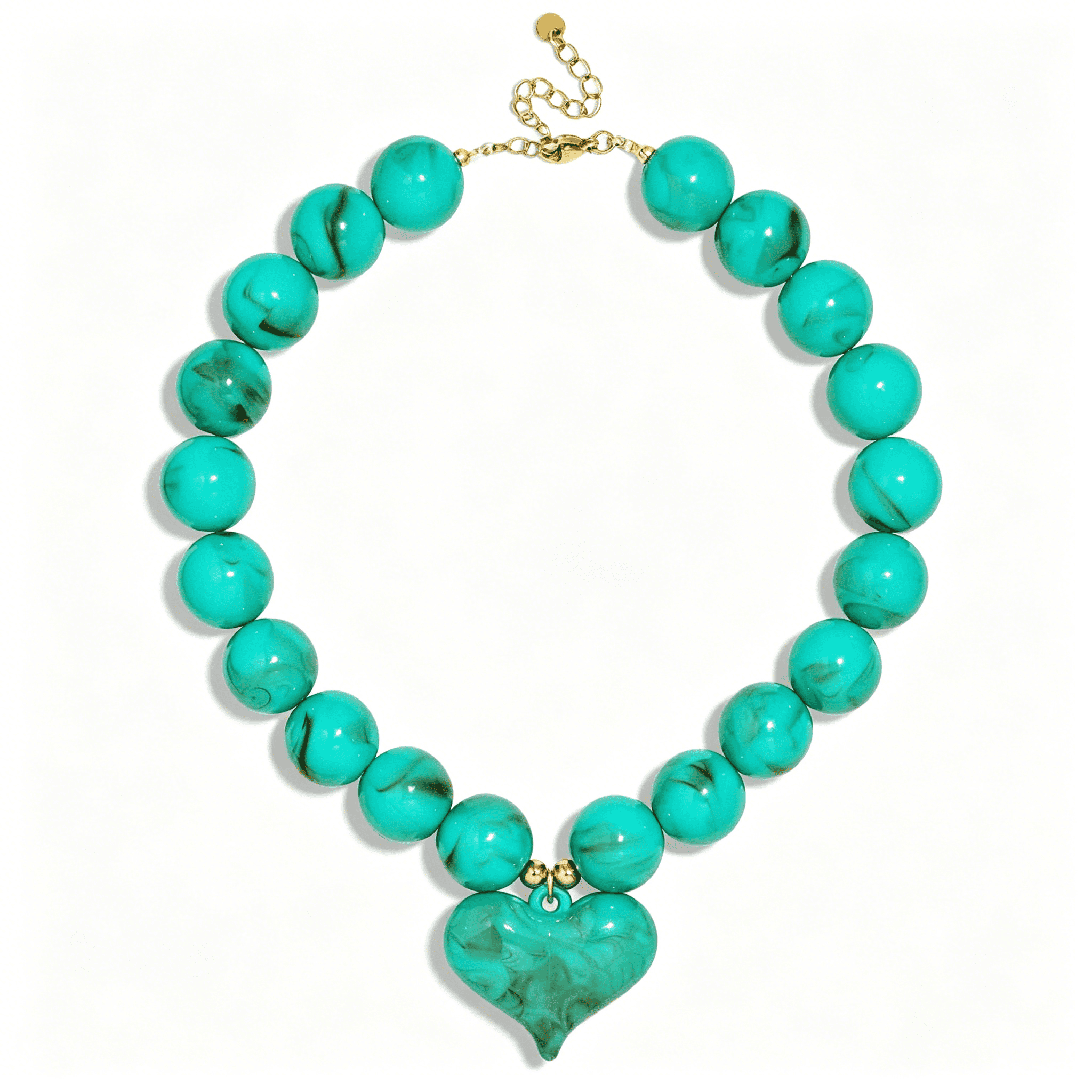 DESIGNICE Chunky Heart Necklace for Women,Colorful Beaded Choker ...