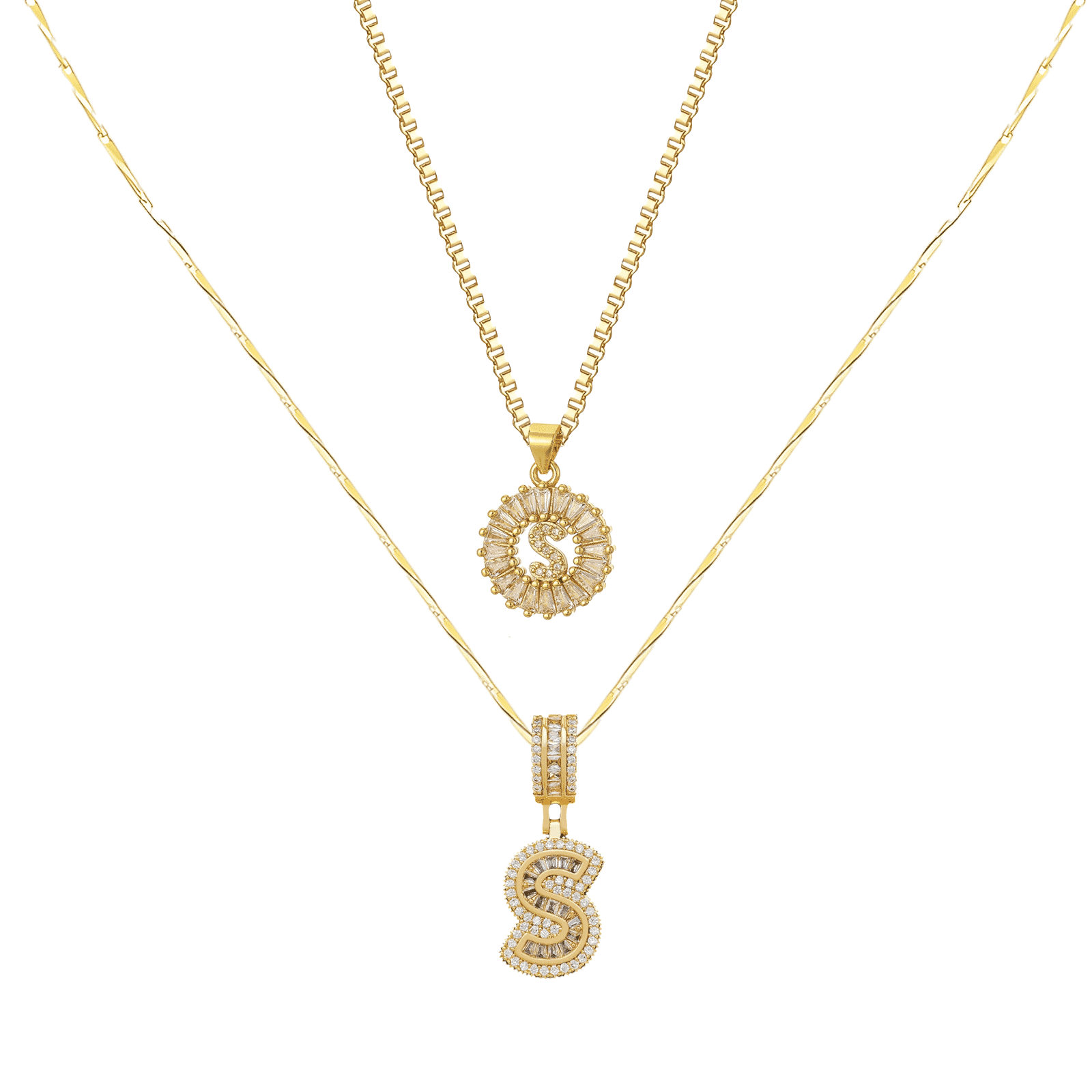 DESIGNICE Chunky Letter Necklaces for Women,Exquisite Inlaid Small ...