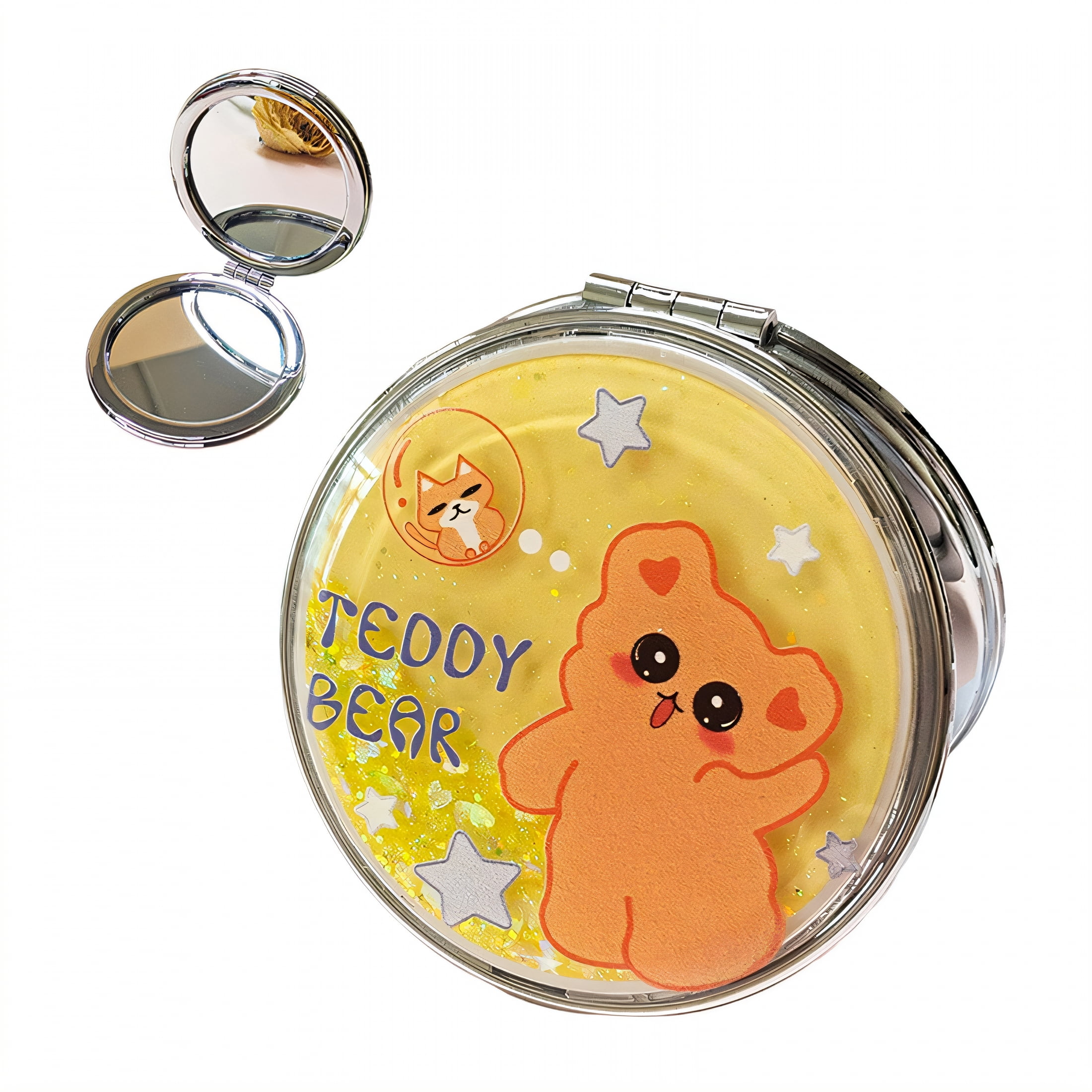 DESIGNICE Compact Mirror,Bag Storage Round Pocket Mirror,Lively Cute ...