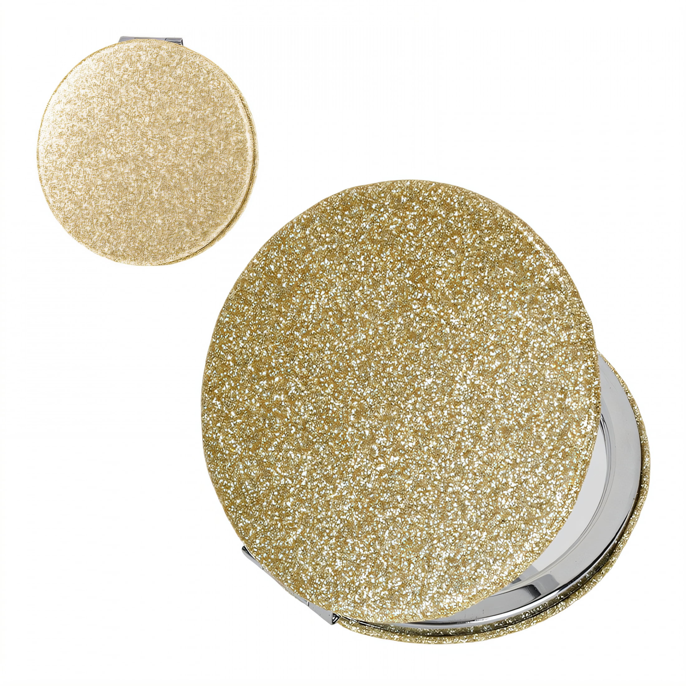 DESIGNICE Compact Mirror,Circular Double Format Travel Makeup Mirror ...