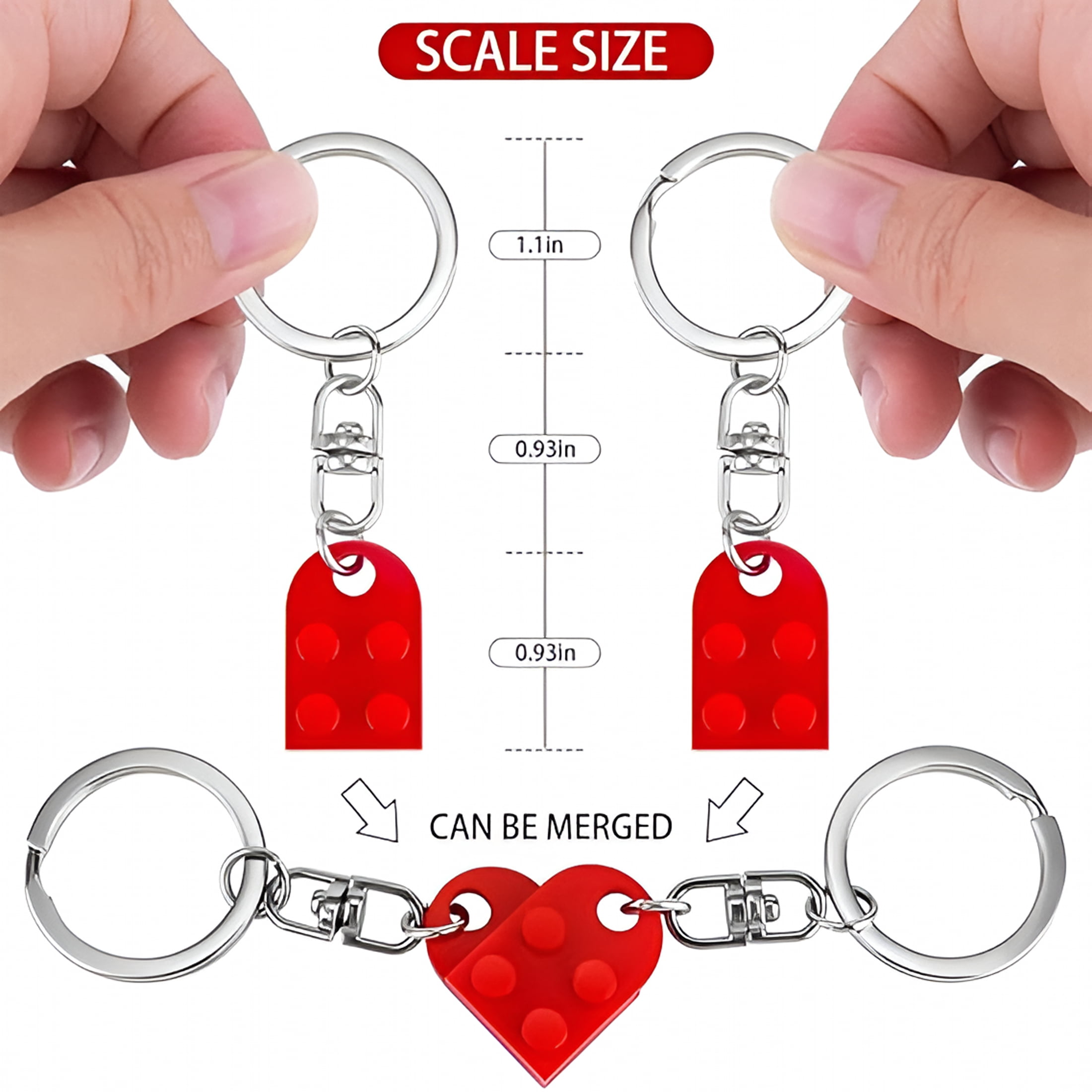 DESIGNICE Couples Matching Stuff Gifts - Red Heart Keychain, Matching ...