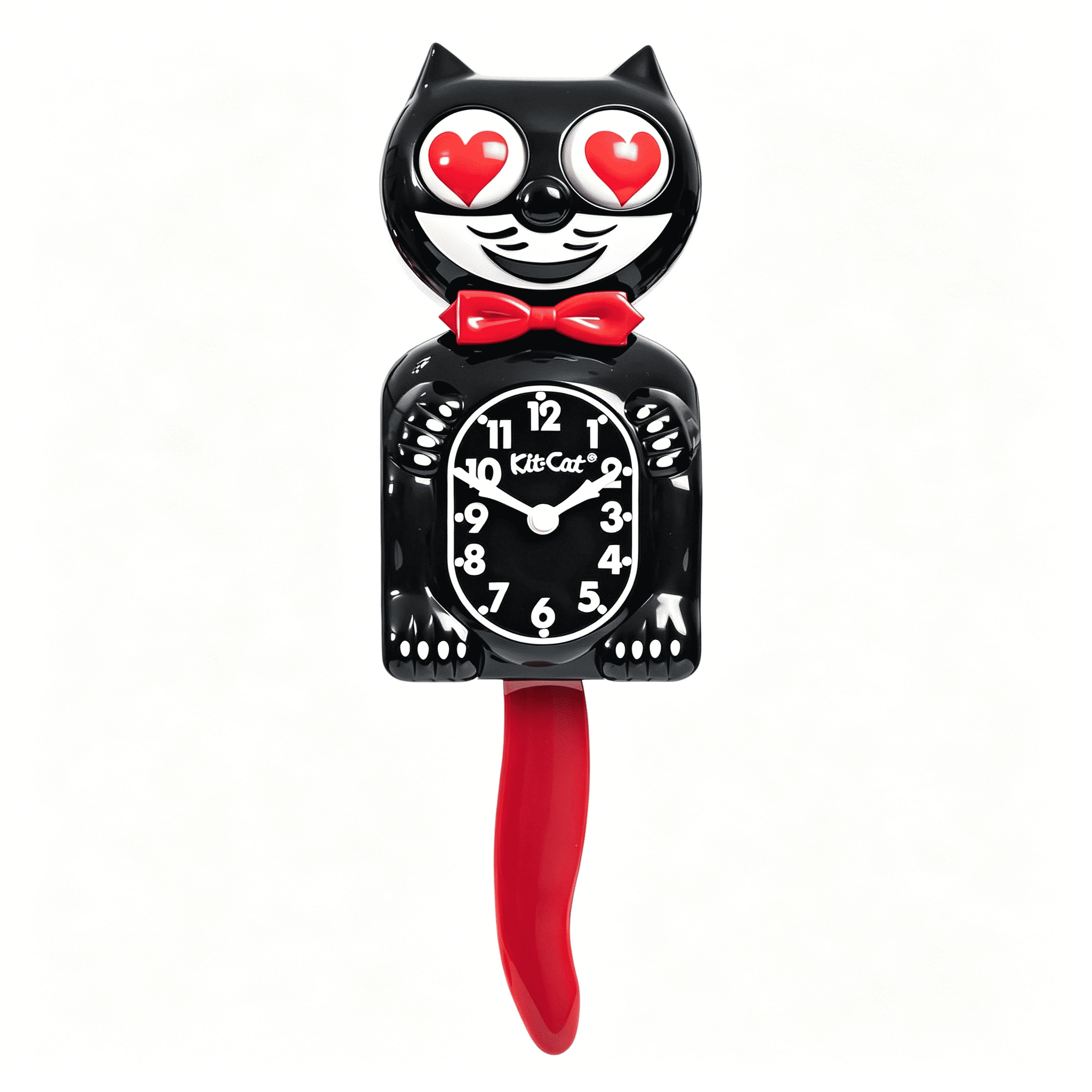 DESIGNICE Crimson with Heart Eyes - Cat Clock with Moving Heart Eye and ...