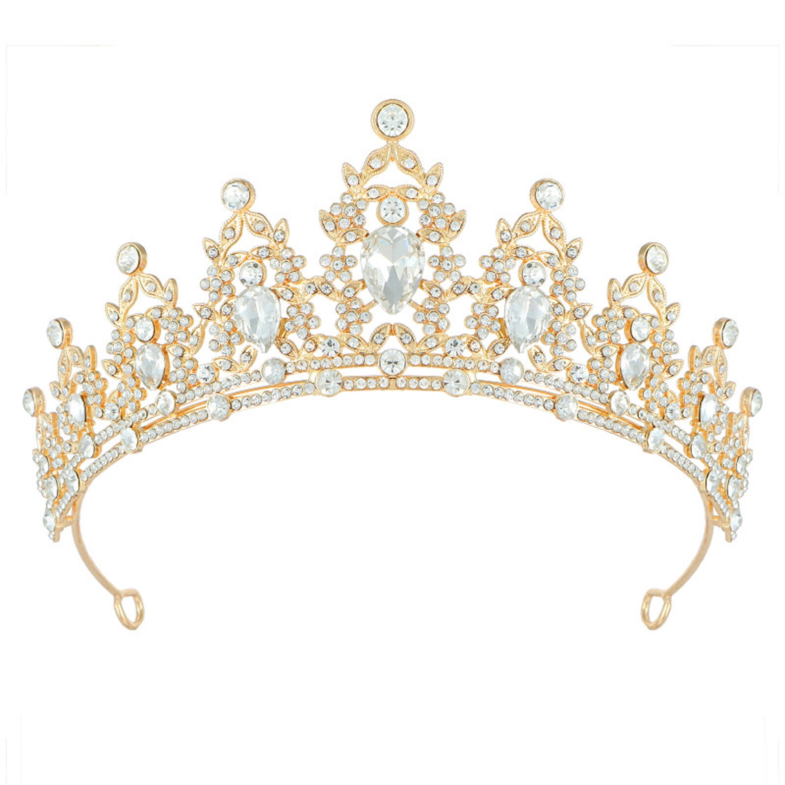 DESIGNICE Crown Sparkling Alloy Crystal Crowns for Women Smooth and ...