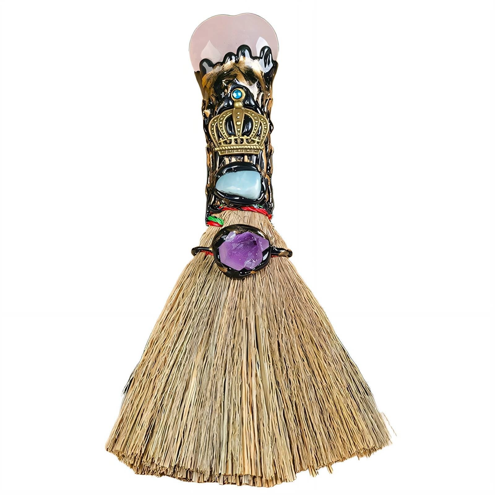 DESIGNICE Crystal Broom,Delicate &Warm Gemstone Broom,Not Convenient to ...