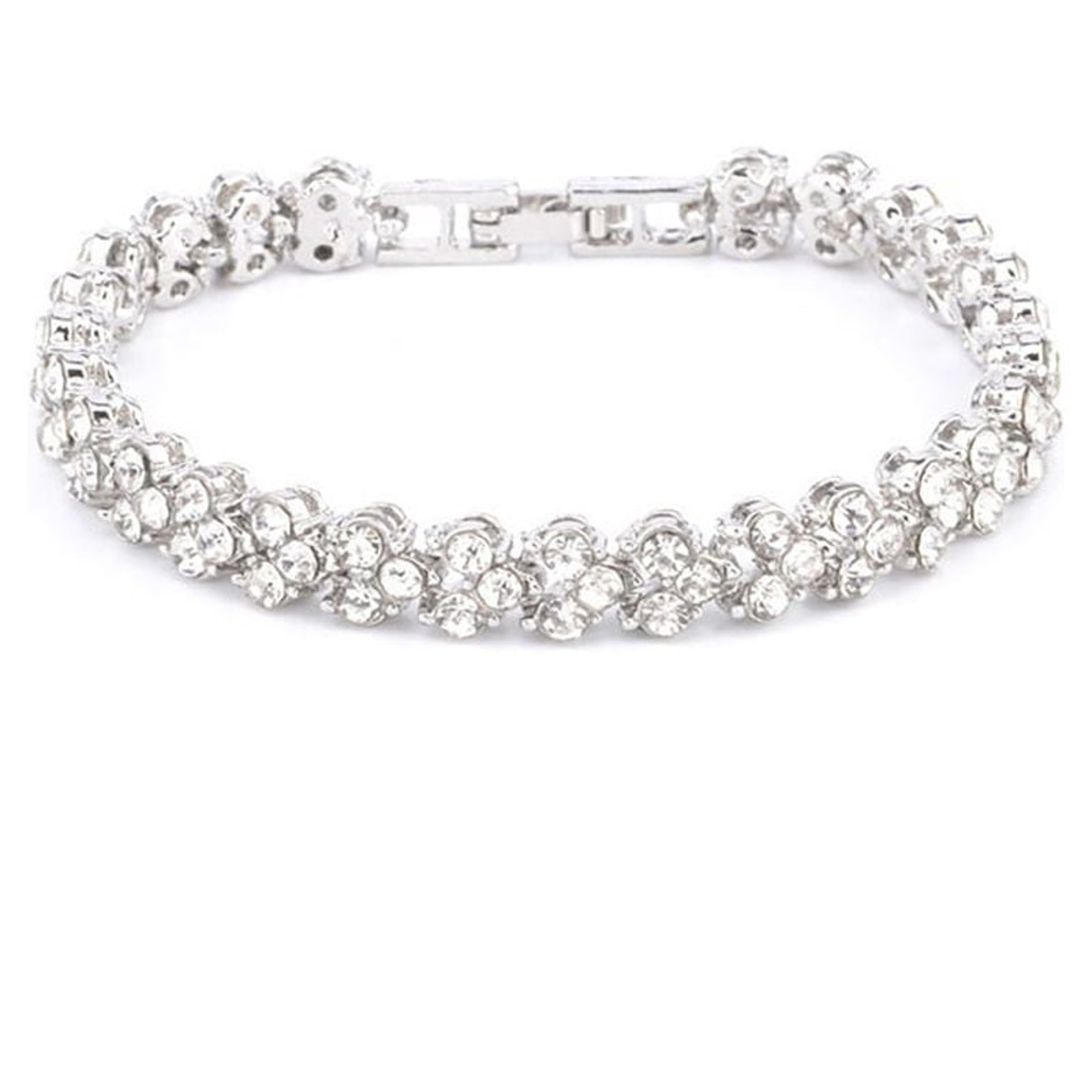 DESIGNICE Crystal Diamond Bracelet in Sterling Silver,Diamond Tennis ...