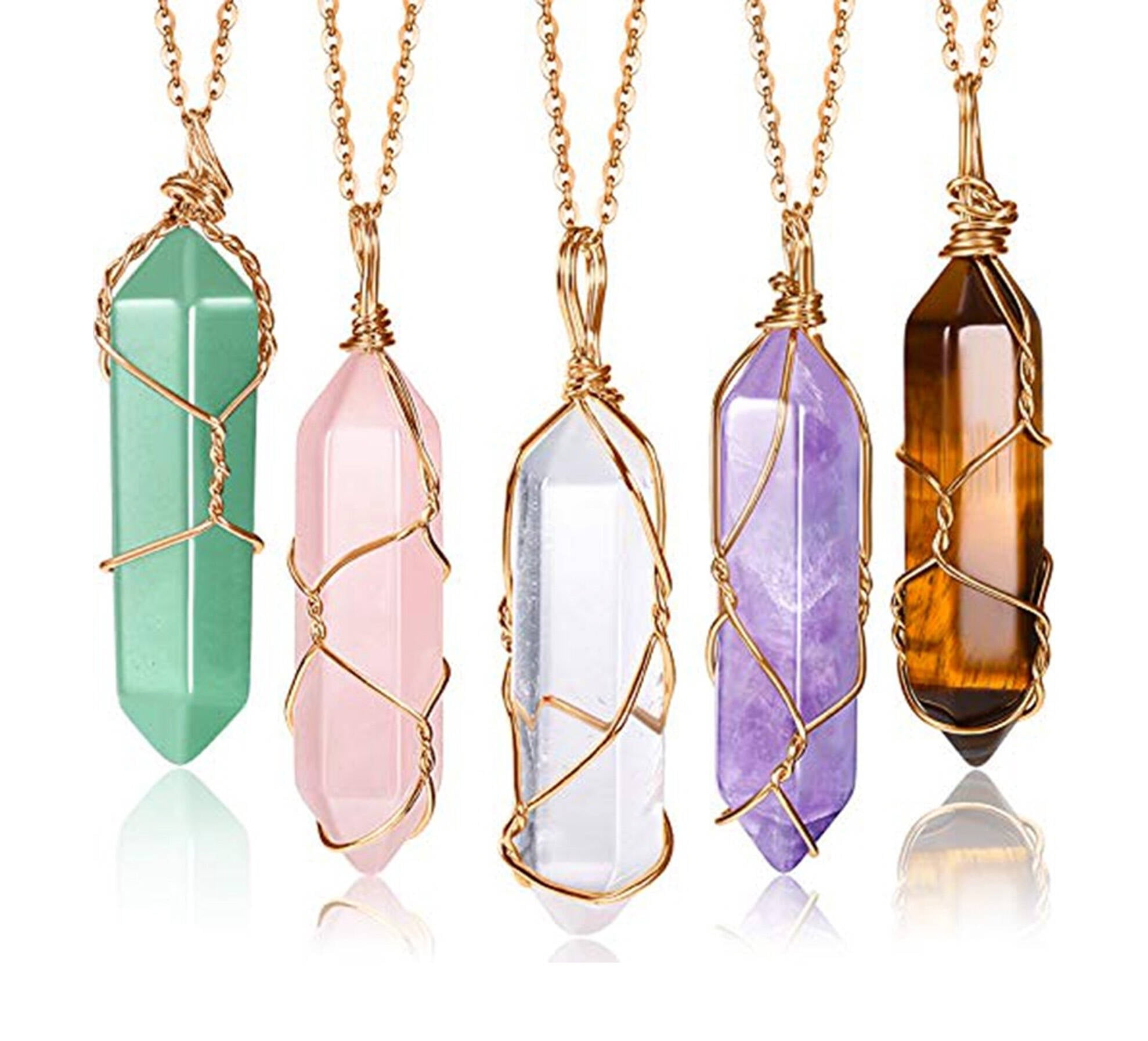 DESIGNICE Crystal Necklaces for Women,Colorful Healing Crystal ...