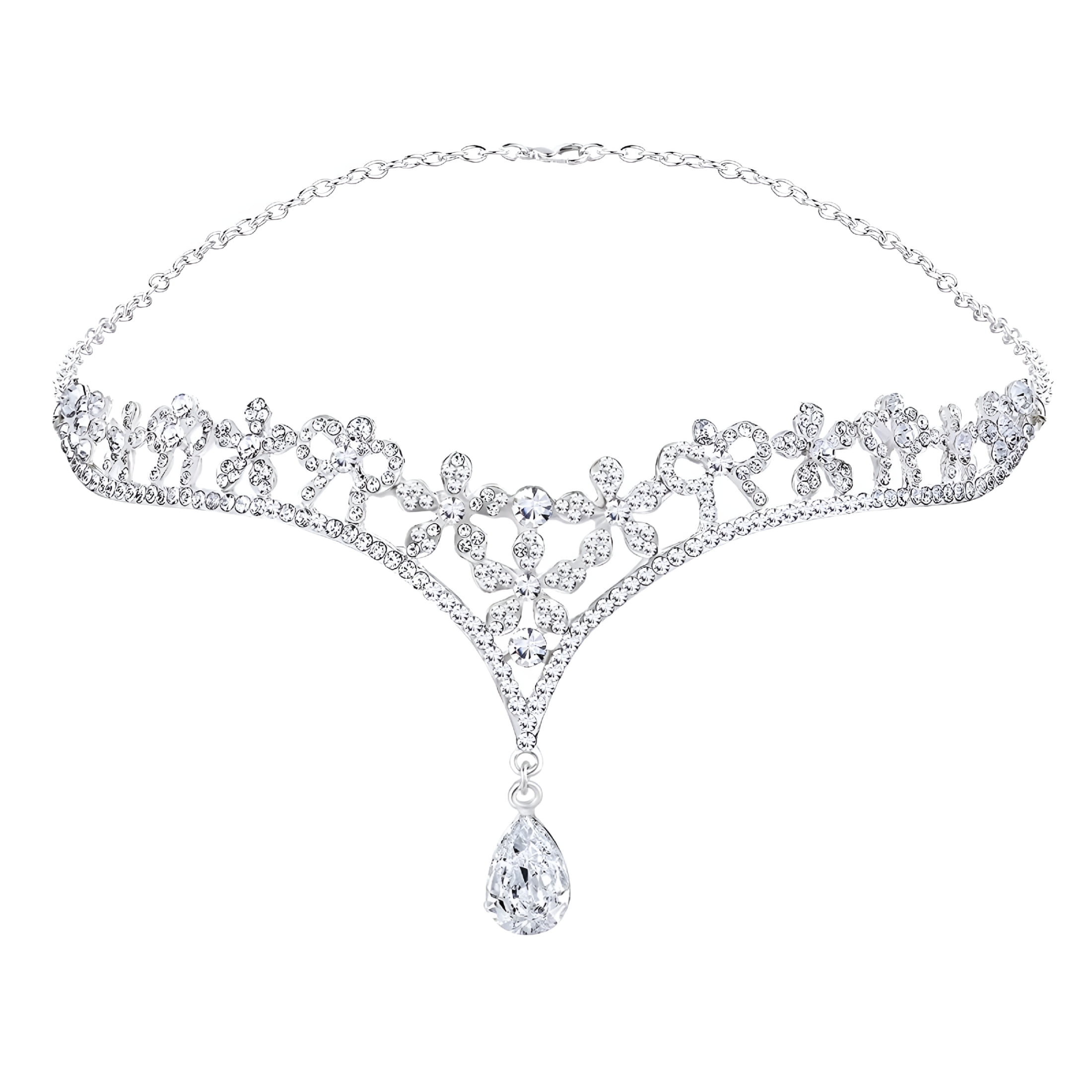 DESIGNICE Crystal Wedding Diadem Headband Bridal Bridesmaid Forehead ...
