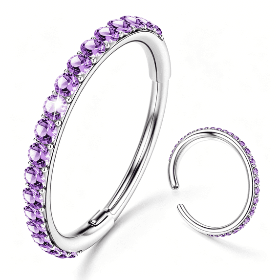 DESIGNICE Cz Nose Rings Hoop-316L Surgical Steel Body Piercing Hoop ...