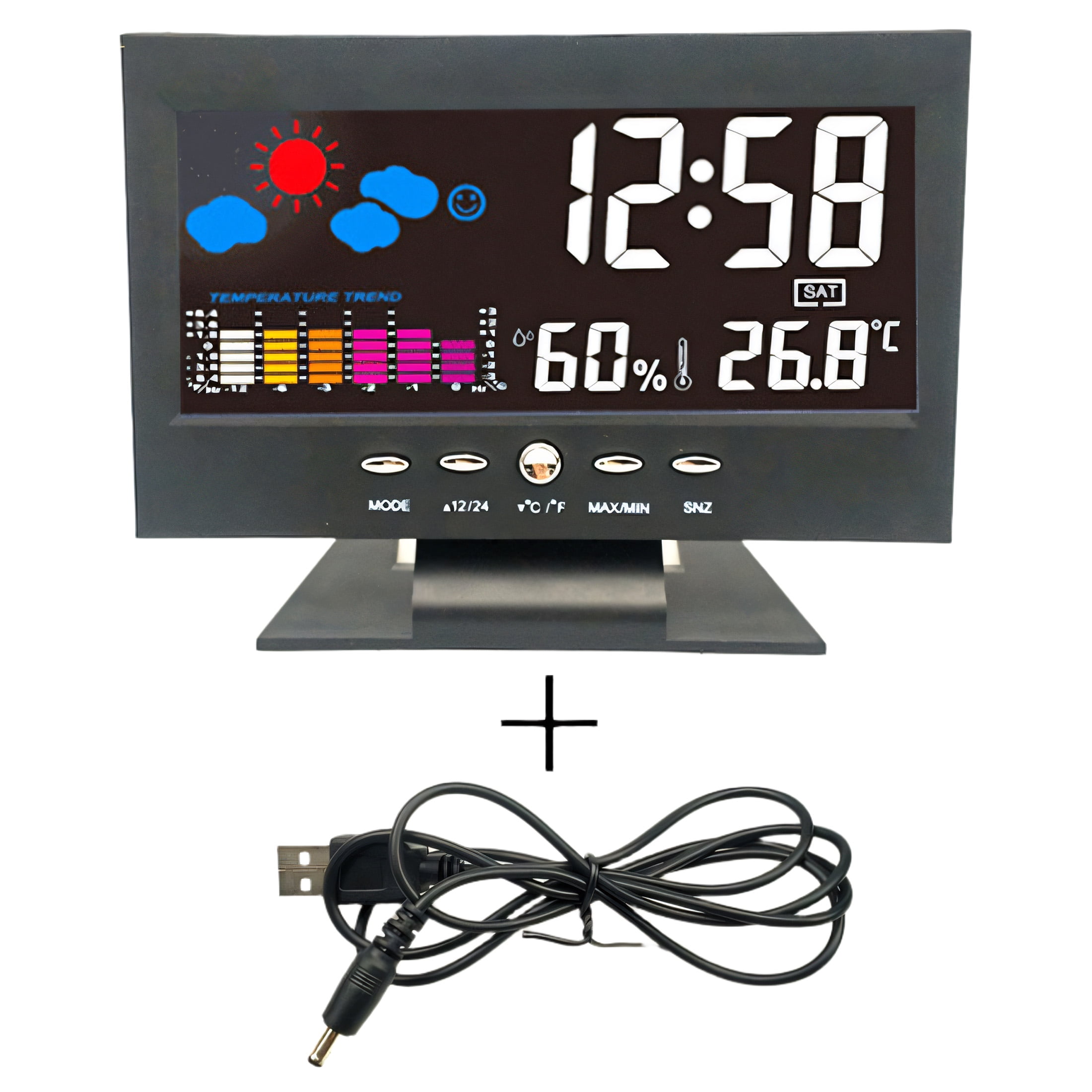 DESIGNICE Digital Calendar Temperature Humidity Display Electronic ...