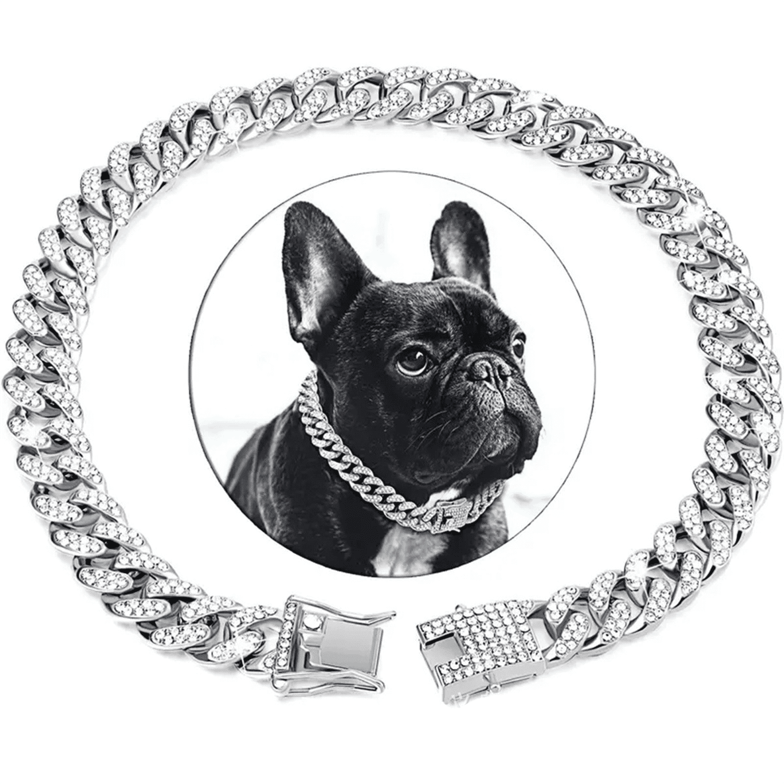 DESIGNICE Dog Collar Shiny Zinc Alloy Dog Collar for Large Dogs ...