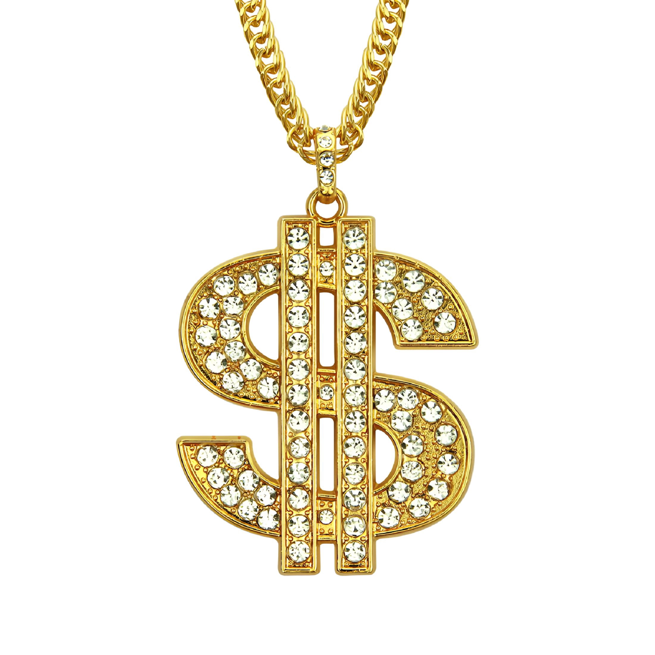 DESIGNICE Dollar Necklace for Women Men 14K Gold Silver Plated ...