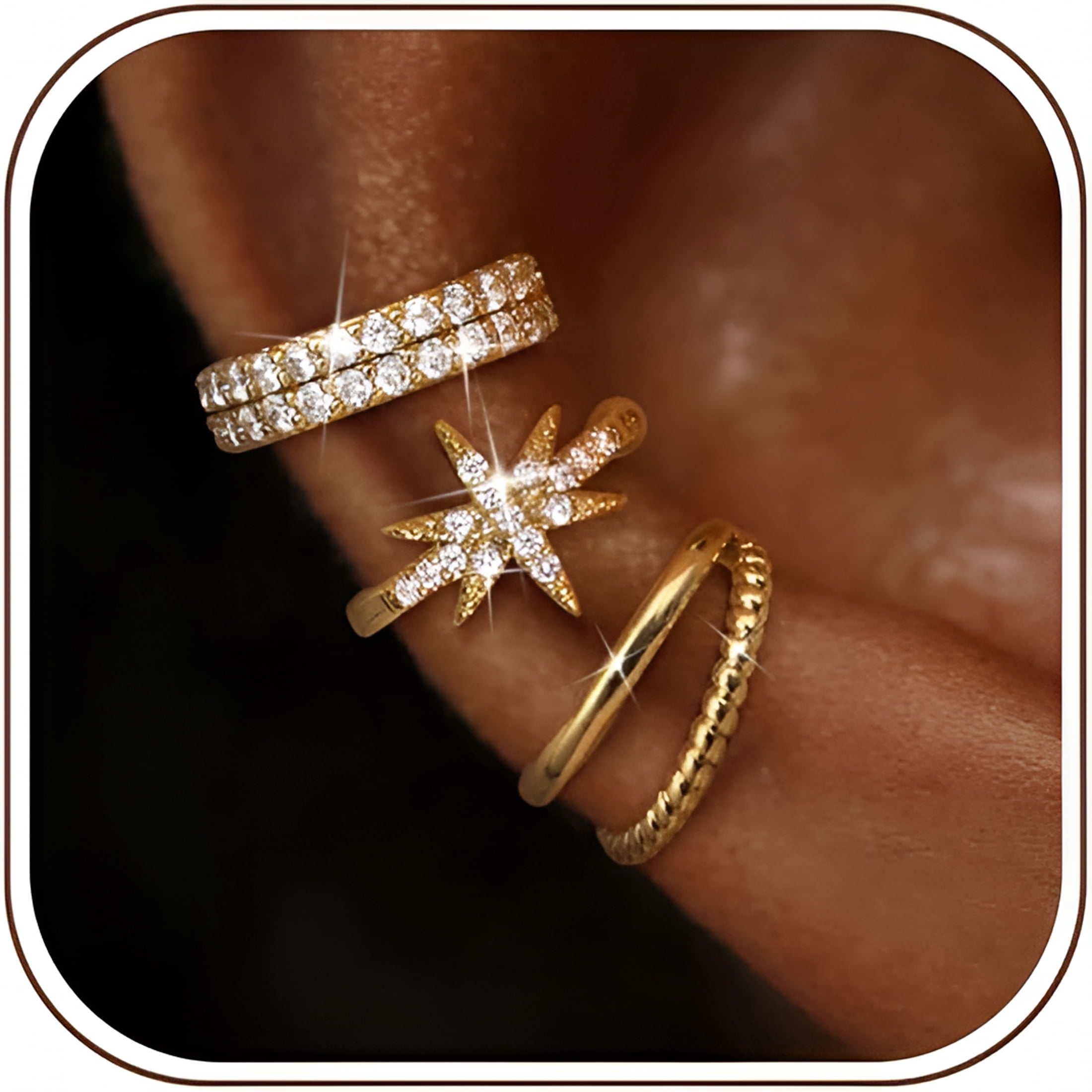 DESIGNICE Ear Cuff Earrings for Women Non Piercing 14K Gold Plated Ear ...