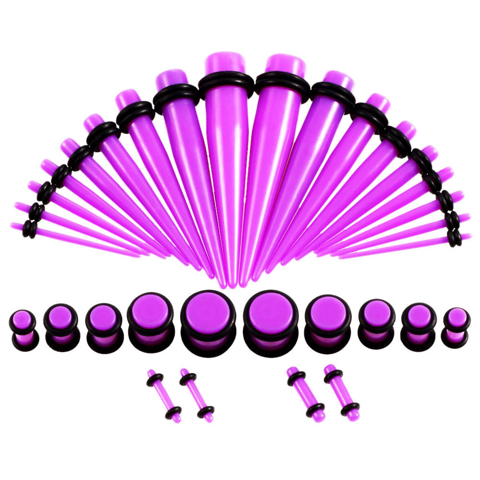 DESIGNICE Ear Stretching Kit,Acrylic 14G-00G Gauges for Ears,Leather ...