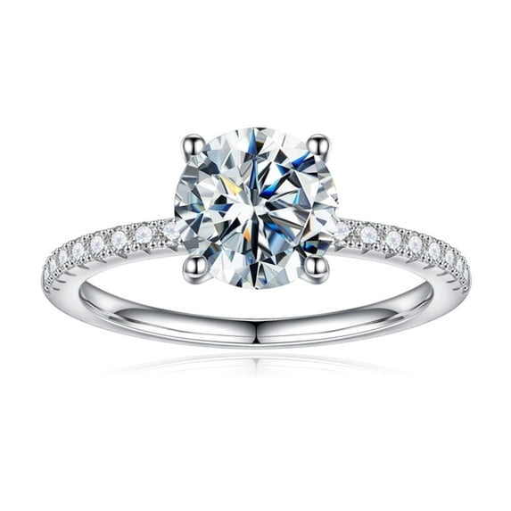 DESIGNICE Engagement Moissanite Rings for Women 1.5Ct Brilliant Round ...