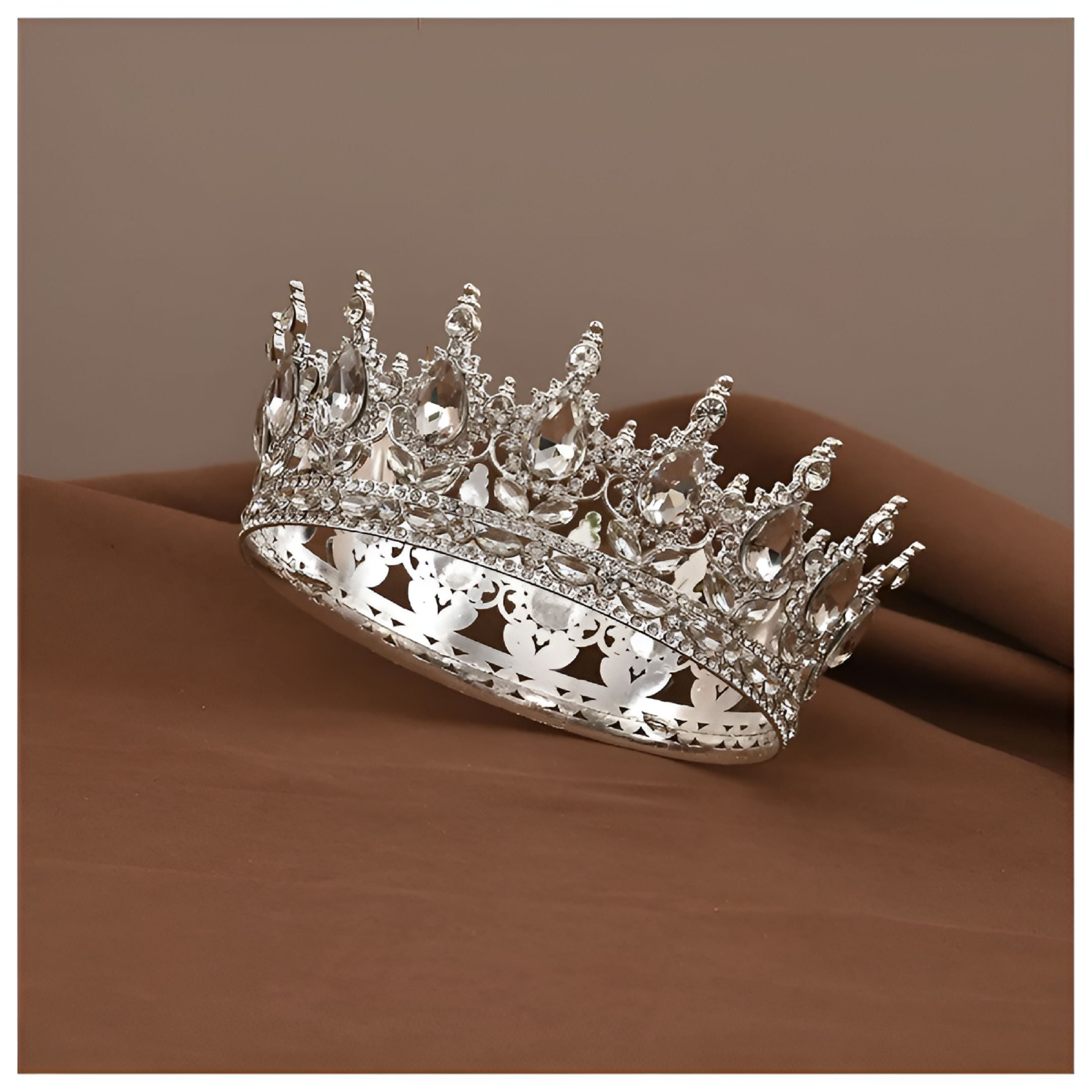 DESIGNICE European Princess Queen Tiara Round Baroque Pageant Crowns ...