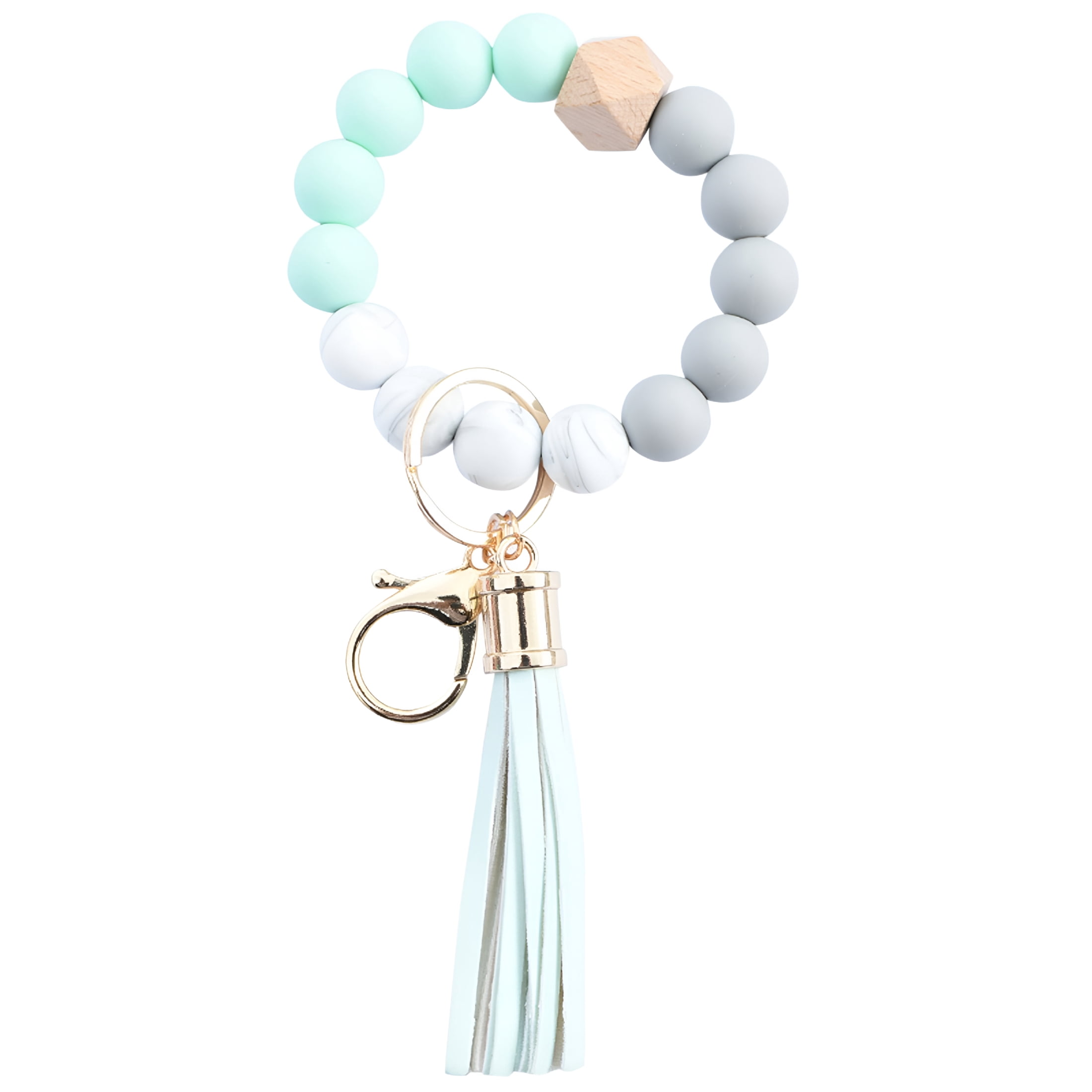 DESIGNICE Fashion Creative Keychain Bracelet Wristlet Key Ring Beaded ...