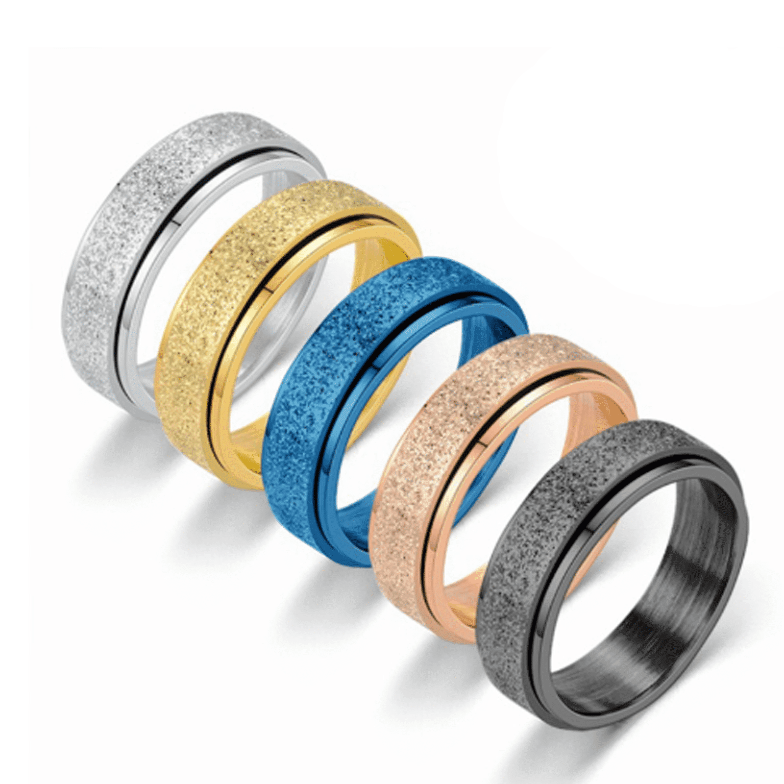 DESIGNICE Fidget Ring,Couple Ring Fidget Rings,Versatile for Any ...