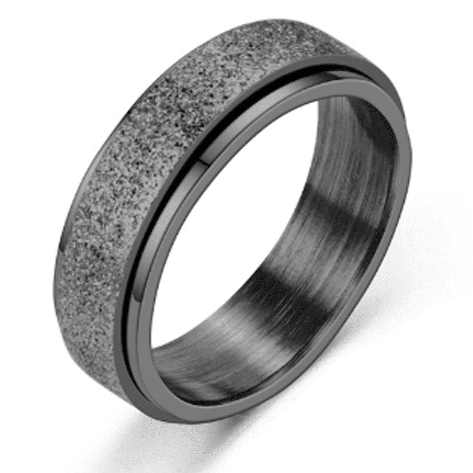 DESIGNICE Fidget Ring,Rotatable Design Fidget Rings,Titanium Matte ...